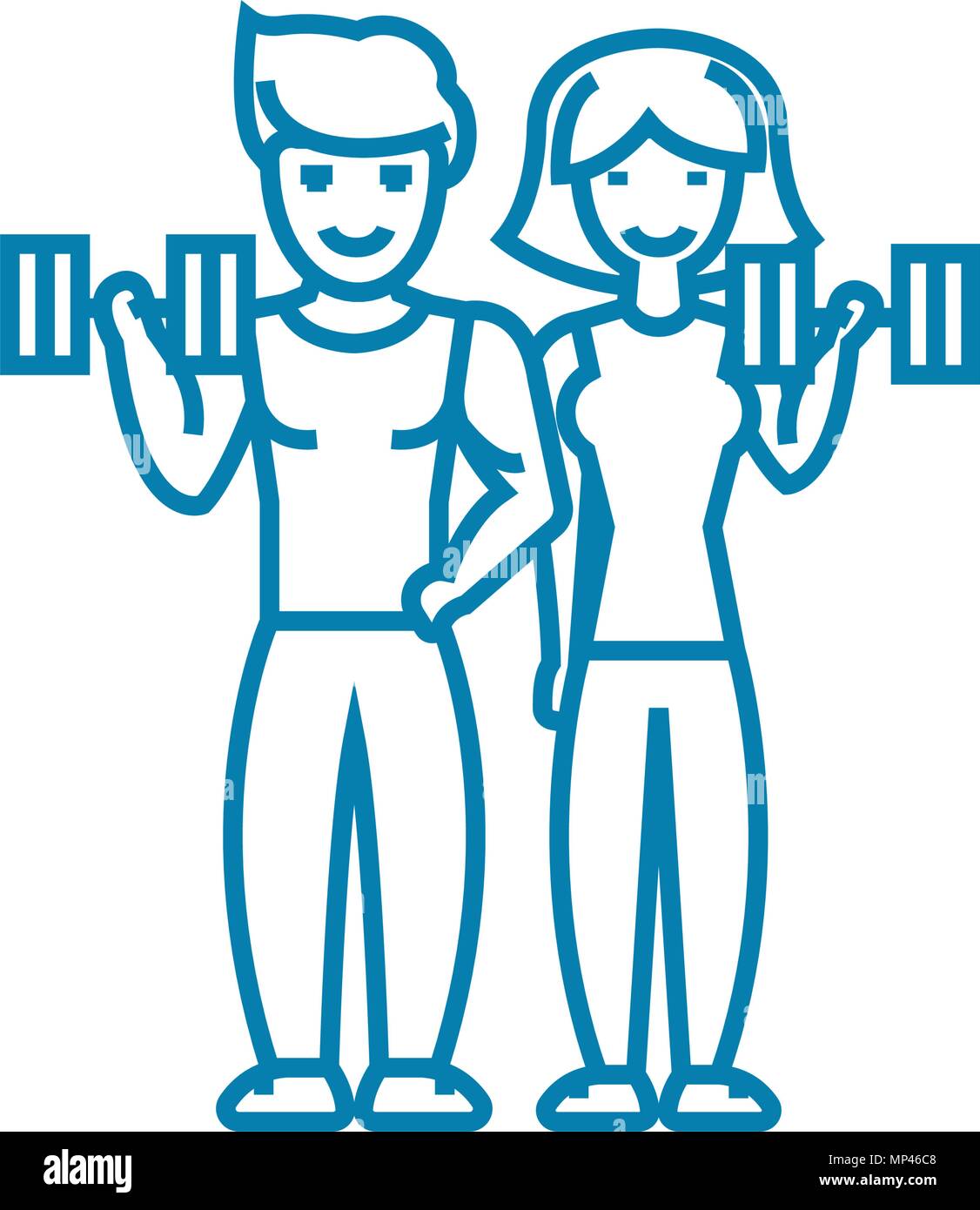 Joint sports activity linear icon concept. Joint sports activity line ...