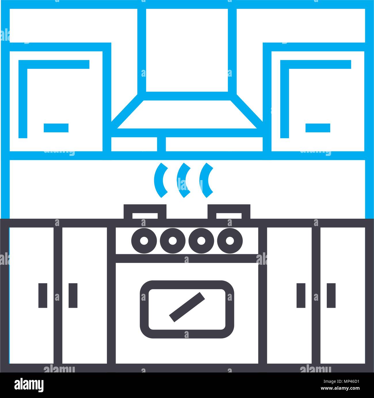 Kitchen linear icon concept. Kitchen line vector sign, symbol ...