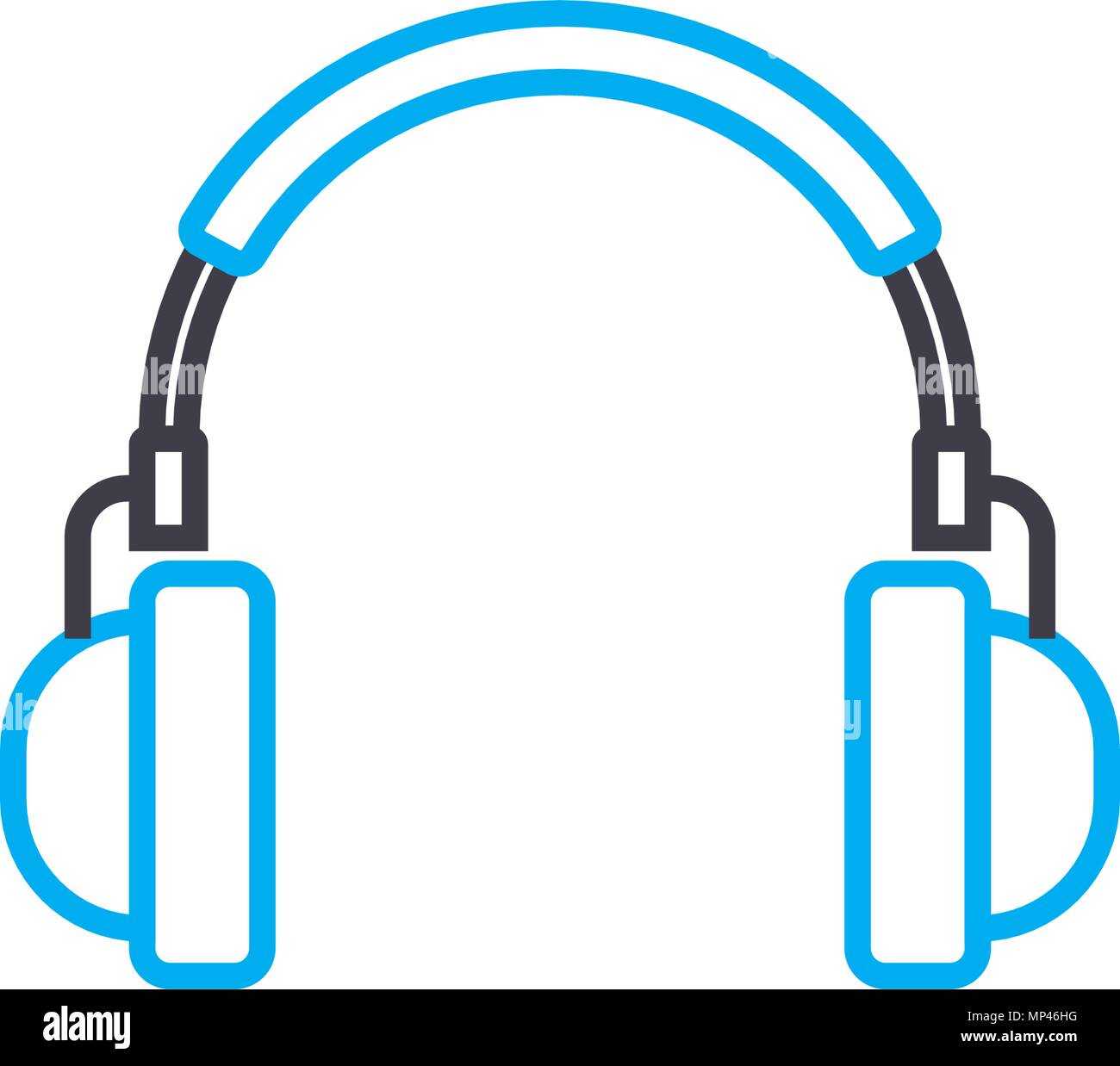 Listening to music linear icon concept. Listening to music line vector ...