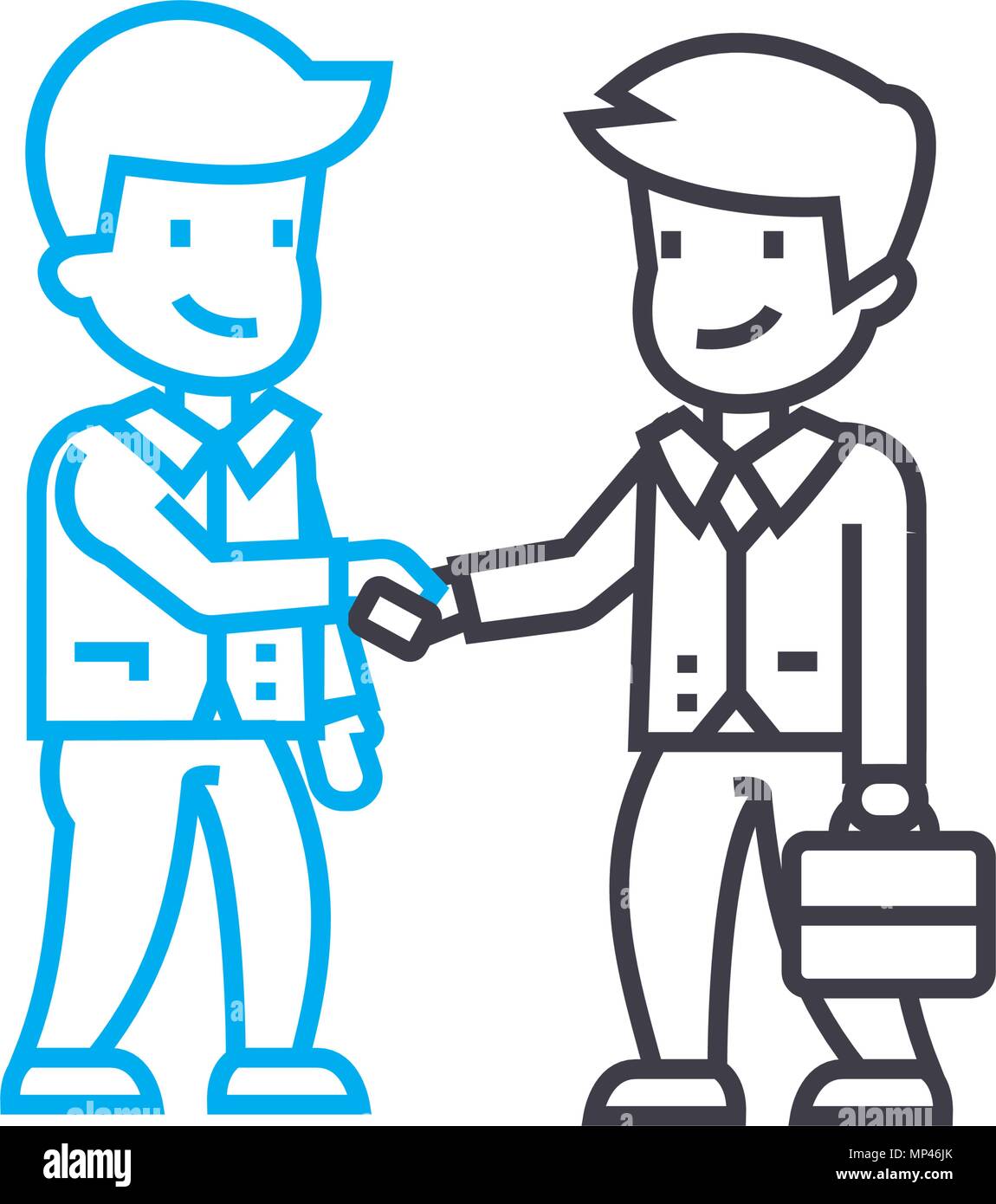 Making a deal linear icon concept. Making a deal line vector sign ...