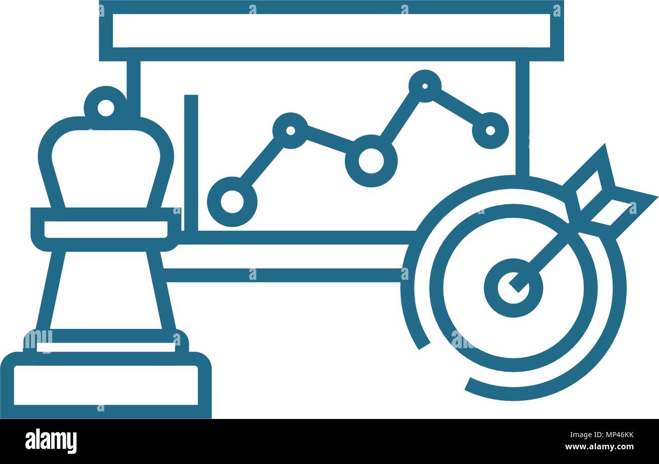 Marketing strategy linear icon concept. Marketing strategy line vector ...