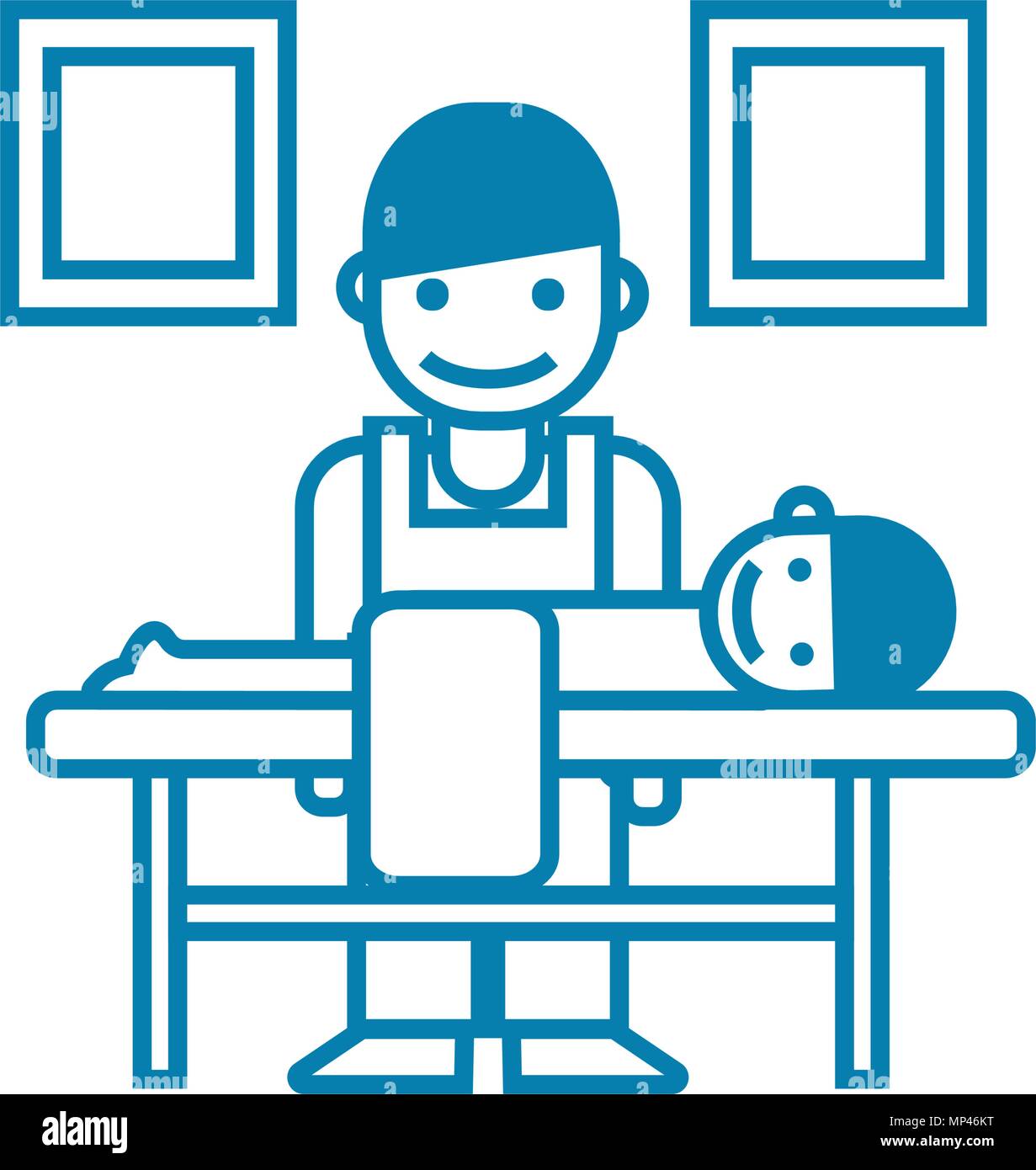 Massage room linear icon concept. Massage room line vector sign, symbol ...