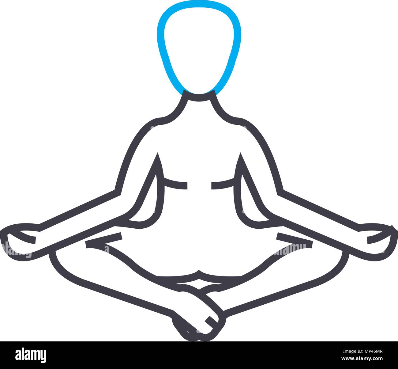 Meditation techniques linear icon concept. Meditation techniques line ...