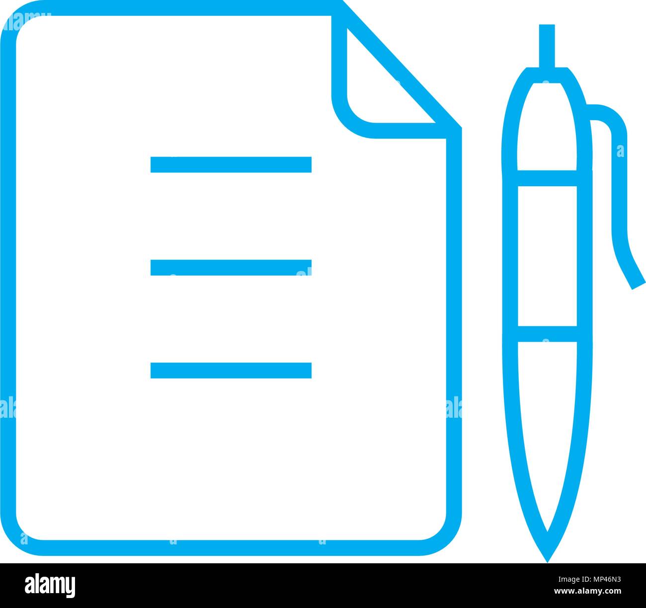 Memo linear icon concept. Memo line vector sign, symbol, illustration ...