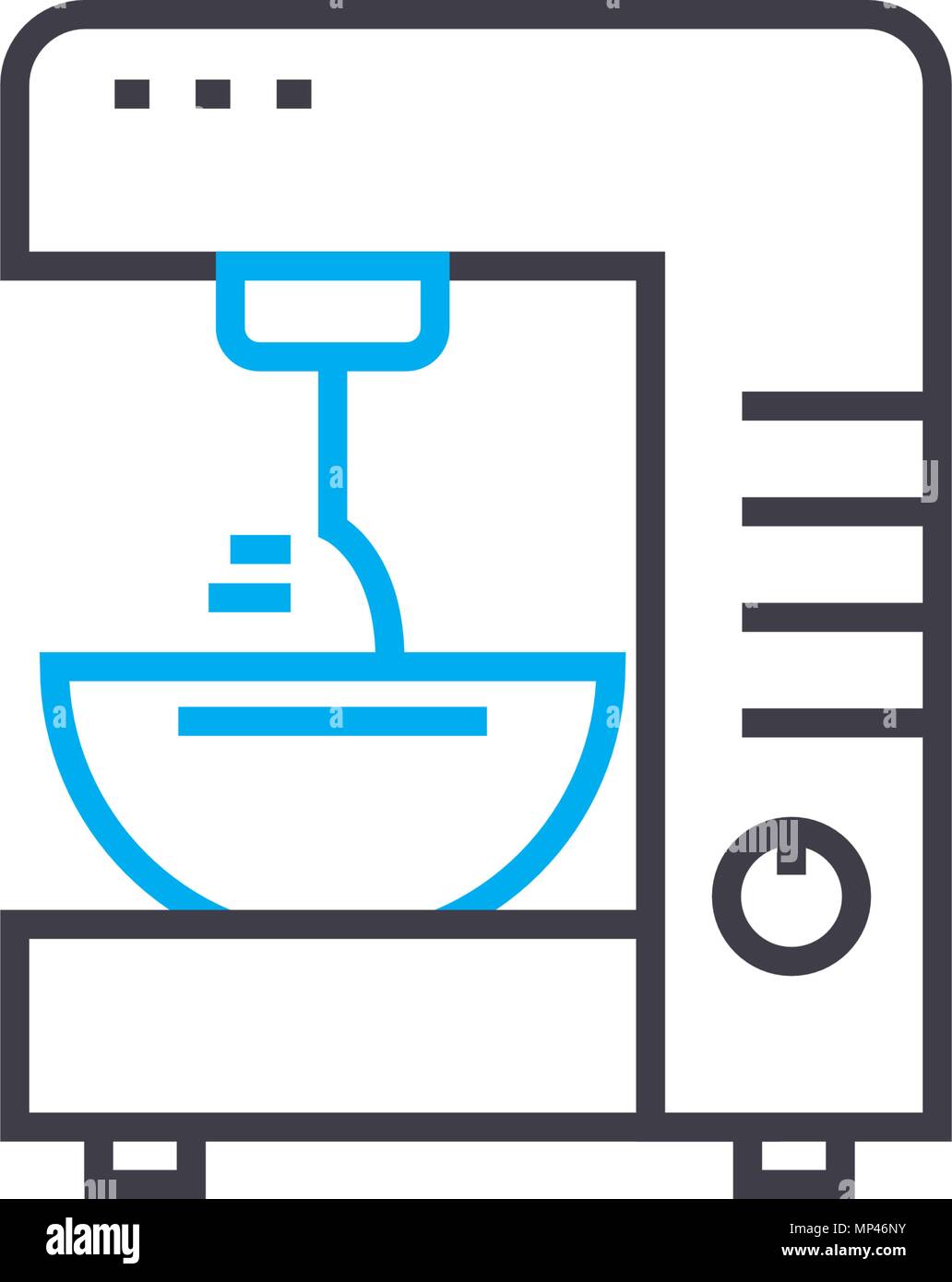 Mixer linear icon concept. Mixer line vector sign, symbol, illustration ...