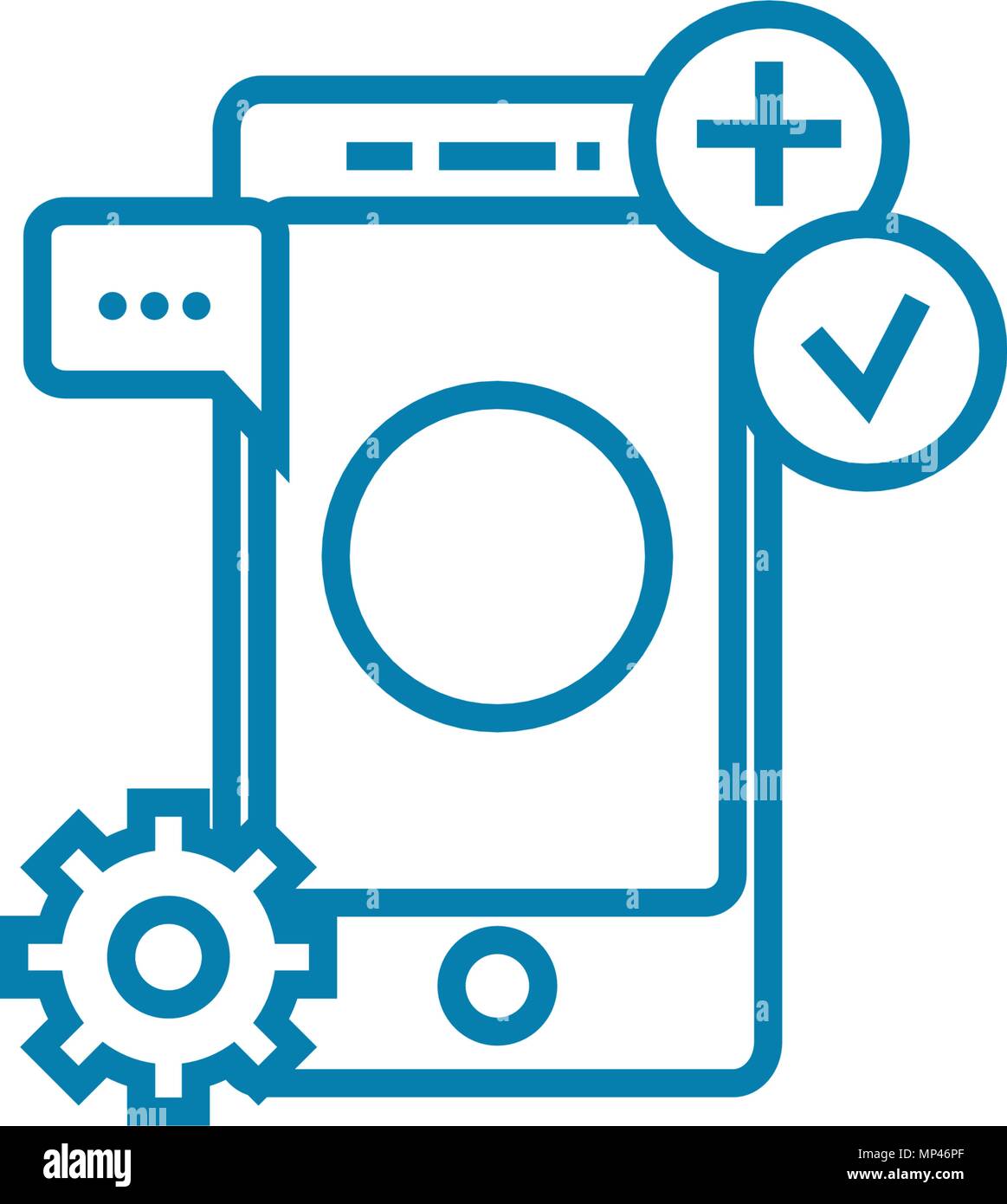 Mobile platform linear icon concept. Mobile platform line vector sign ...