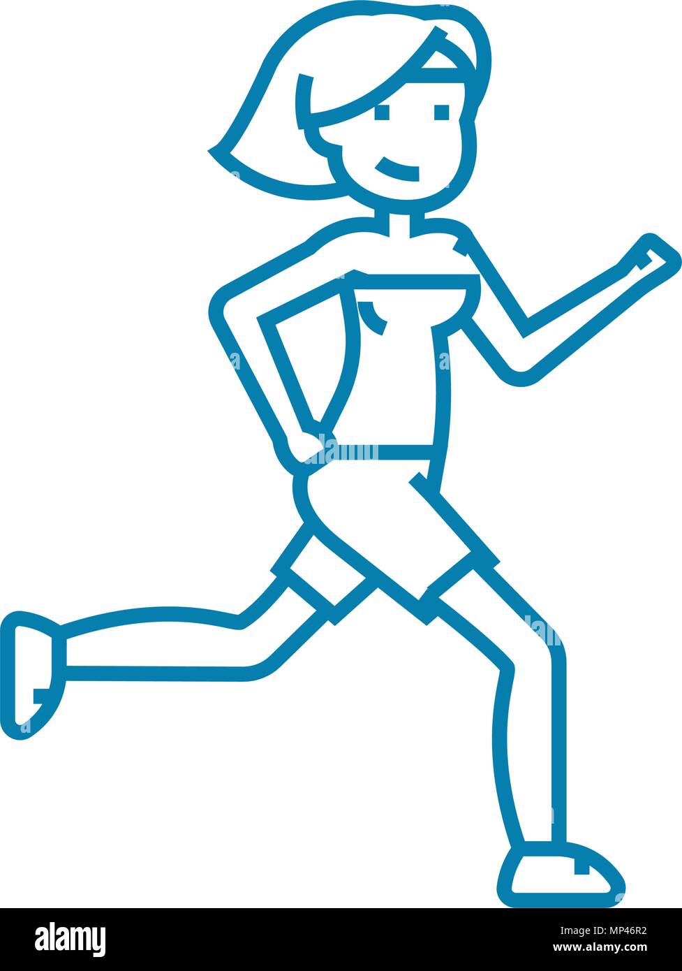 Morning running linear icon concept. Morning running line vector sign ...