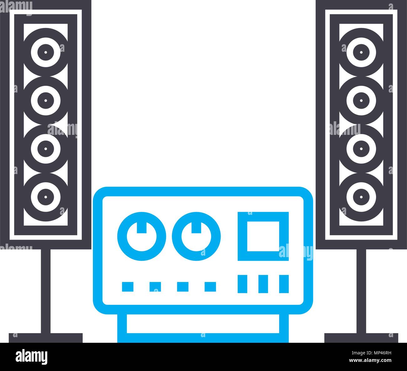 Music system linear icon concept. Music system line vector sign, symbol ...