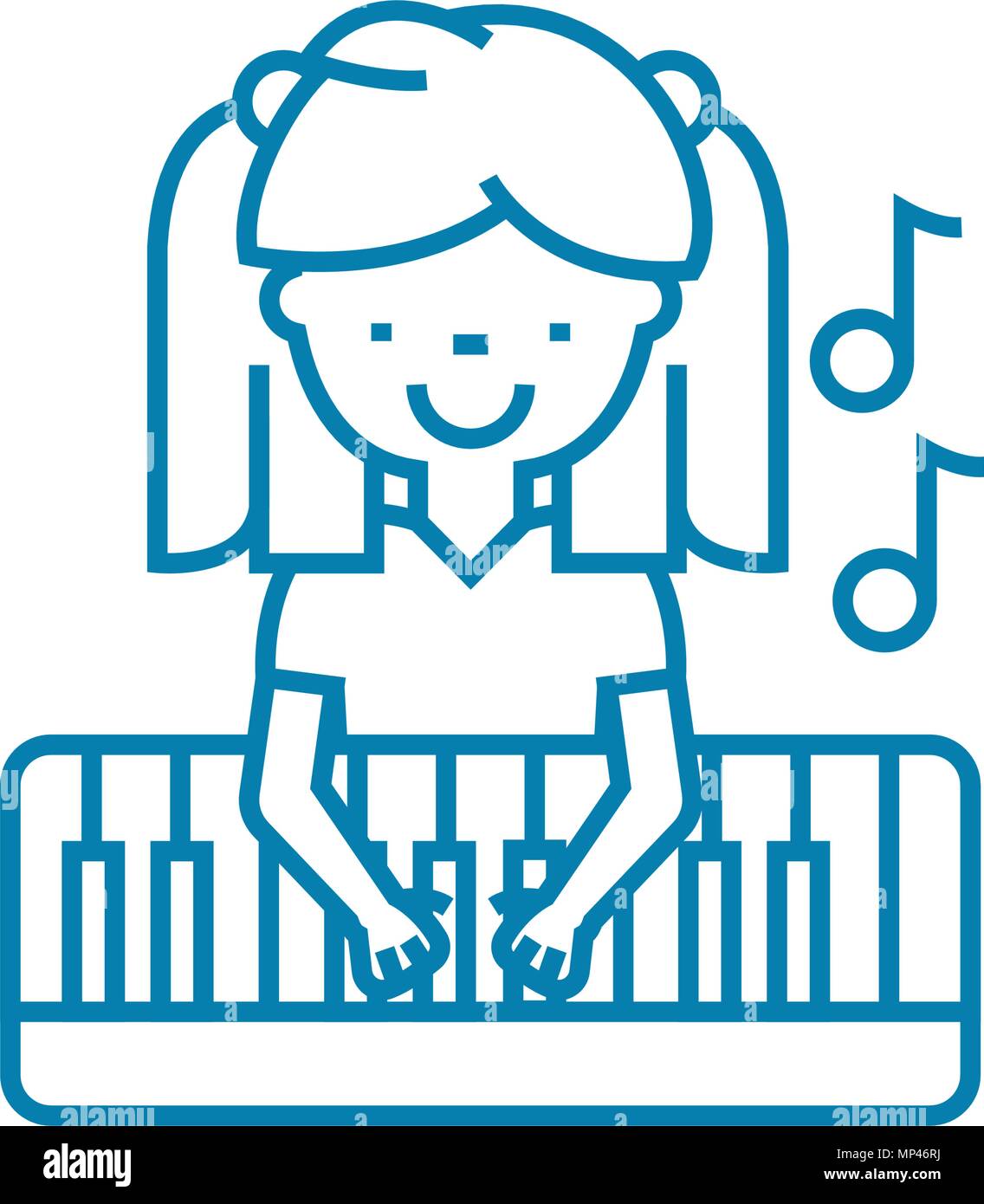 Musical education linear icon concept. Musical education line vector ...