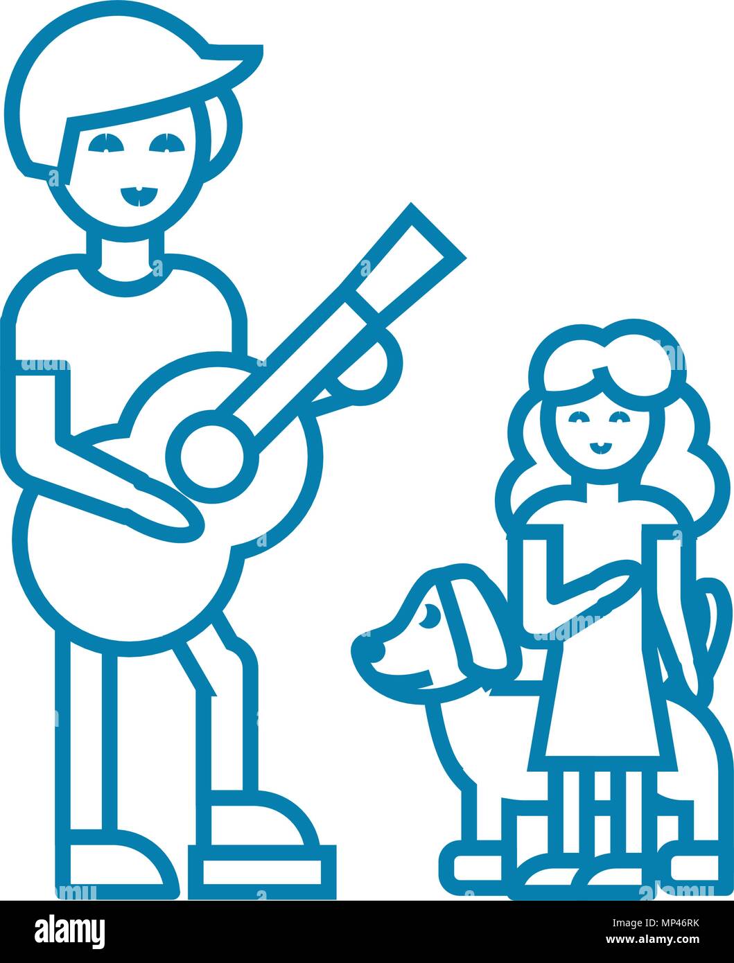 Musical performance linear icon concept. Musical performance line ...