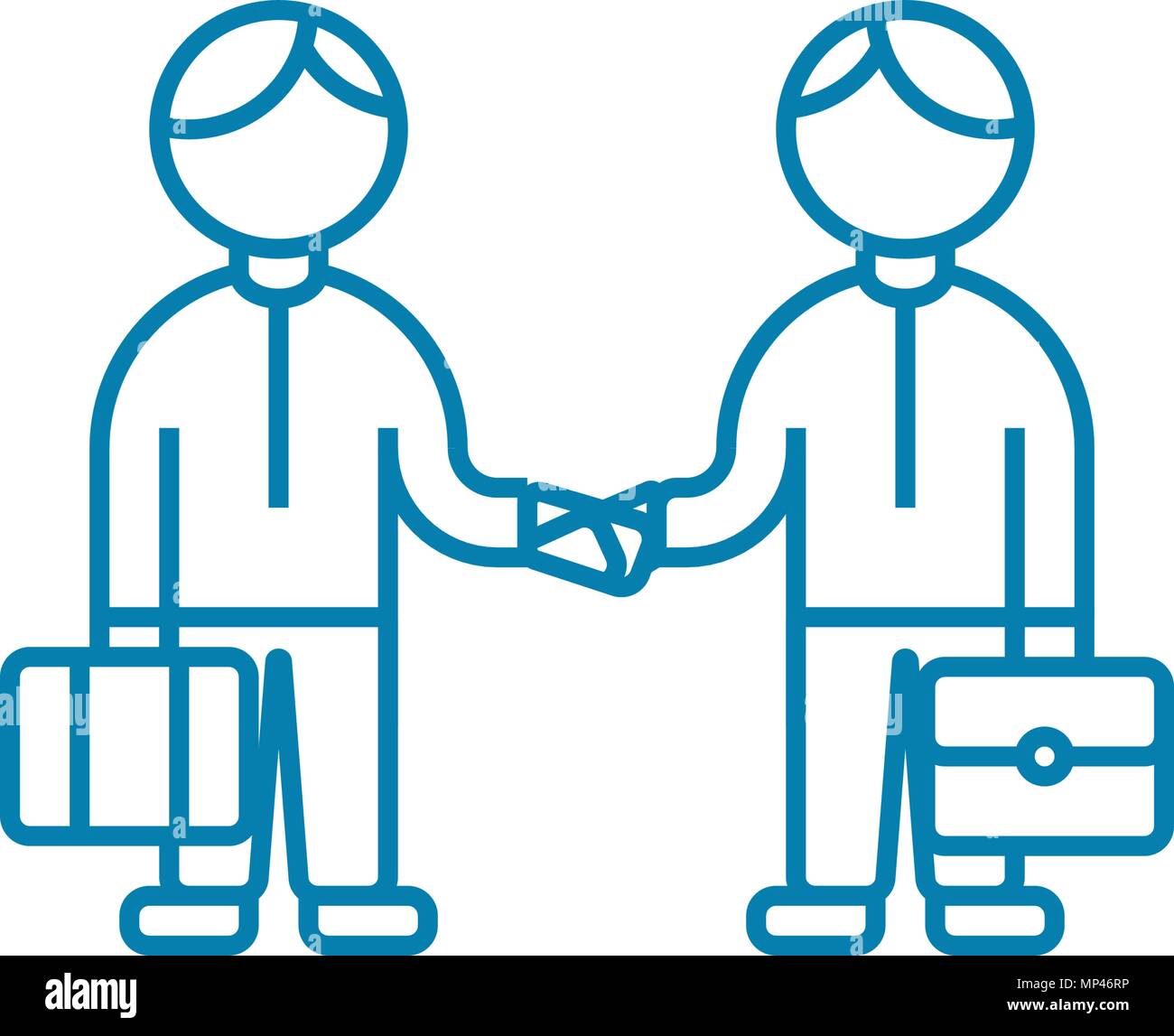 Mutual agreement linear icon concept. Mutual agreement line vector sign ...