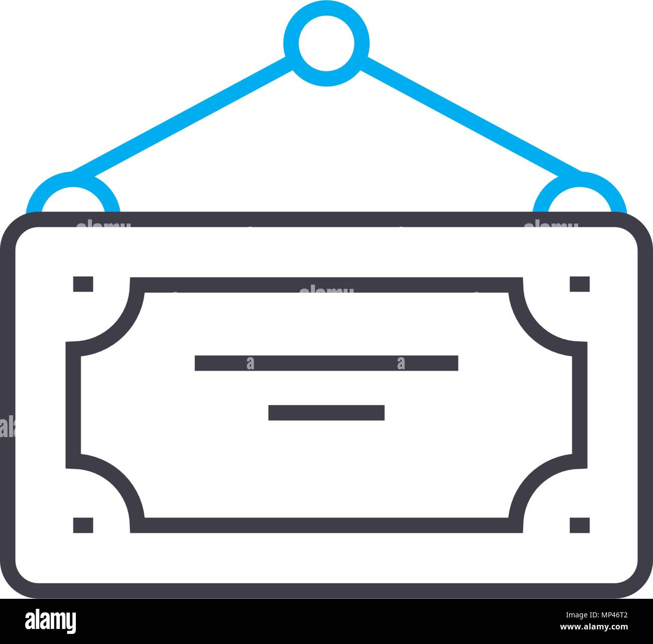 Nameplate linear icon concept. Nameplate line vector sign, symbol ...