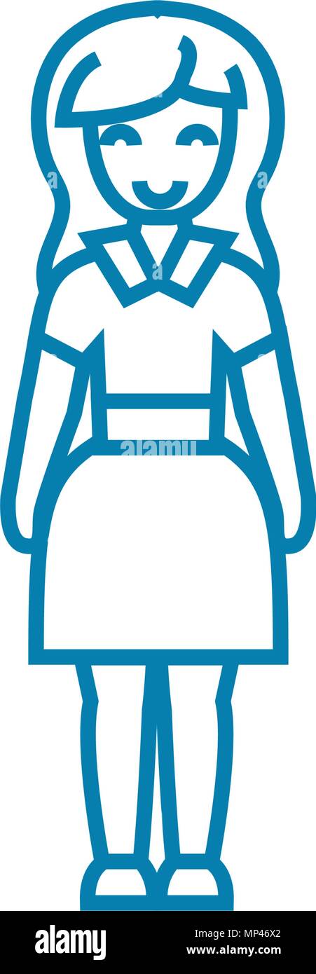 Office administrator linear icon concept. Office administrator line ...