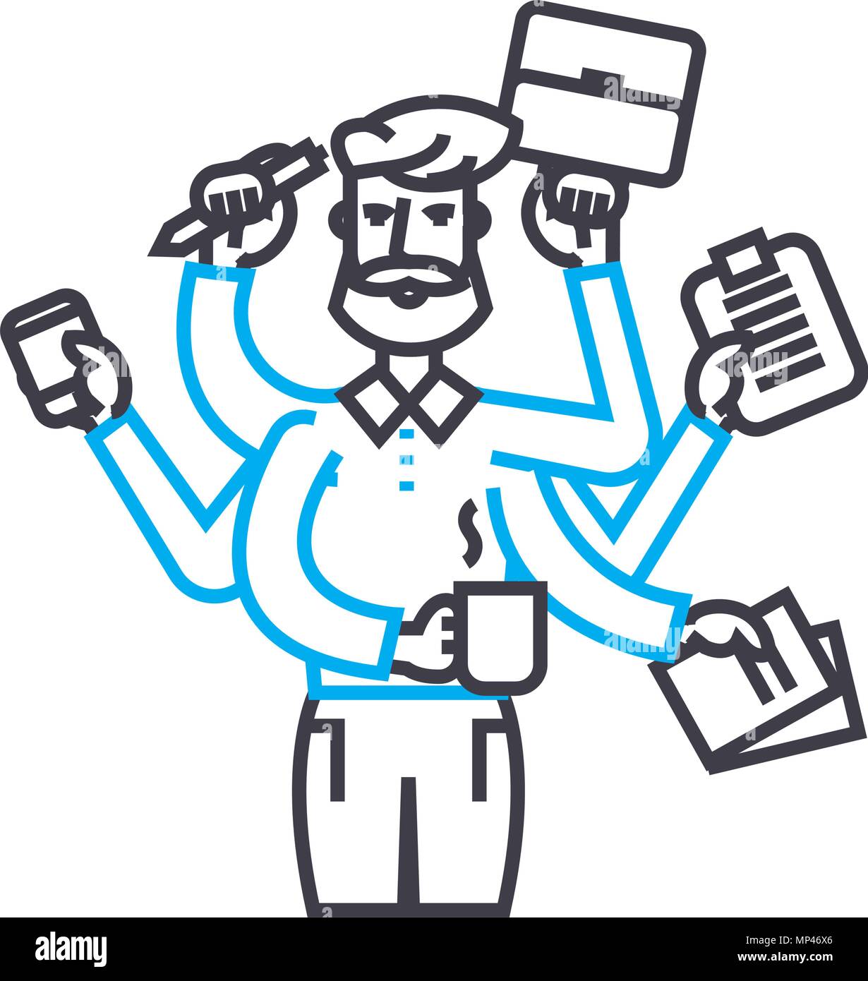 Office group work linear icon concept. Office group work line vector ...