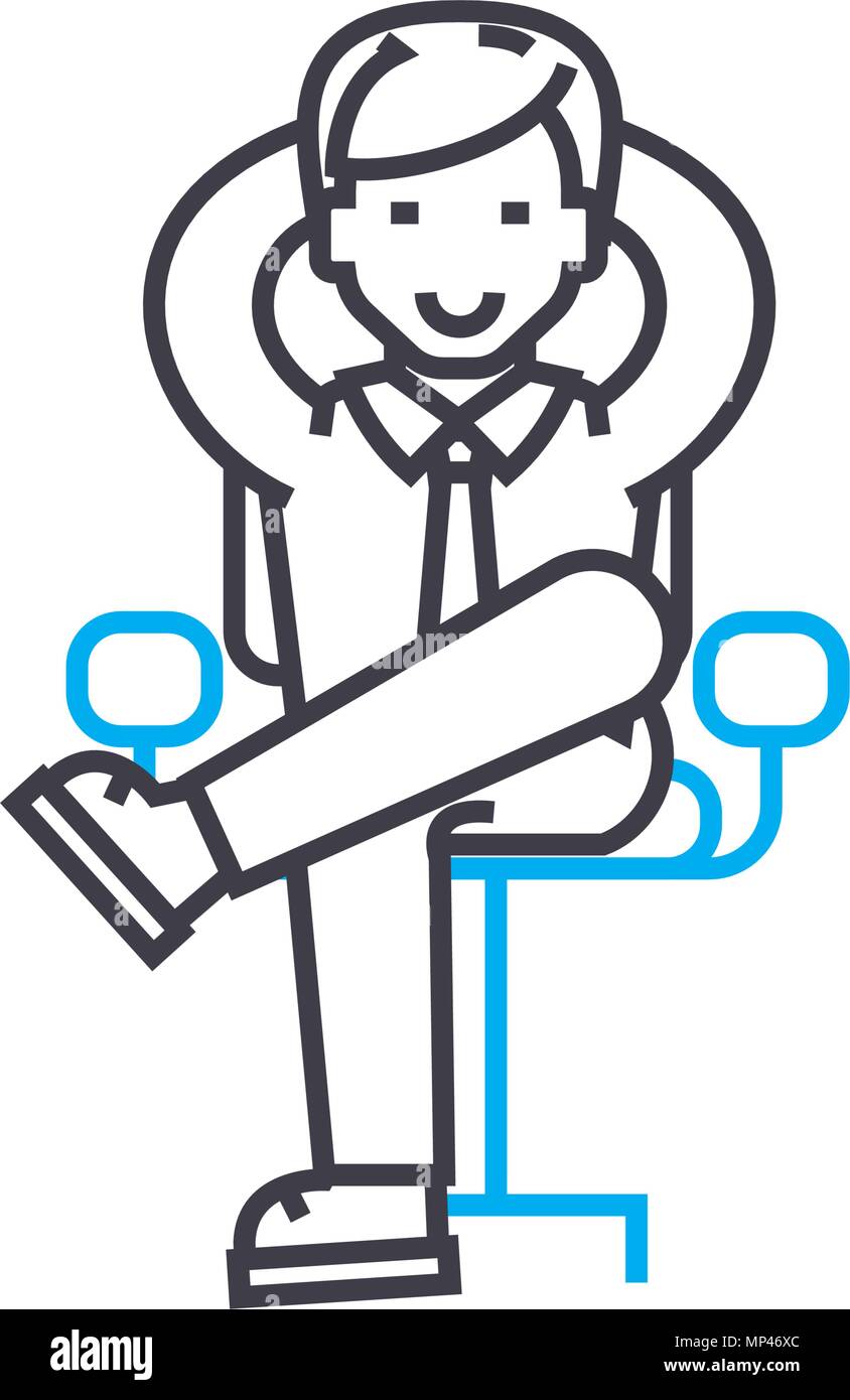 Office worker linear icon concept. Office worker line vector sign ...