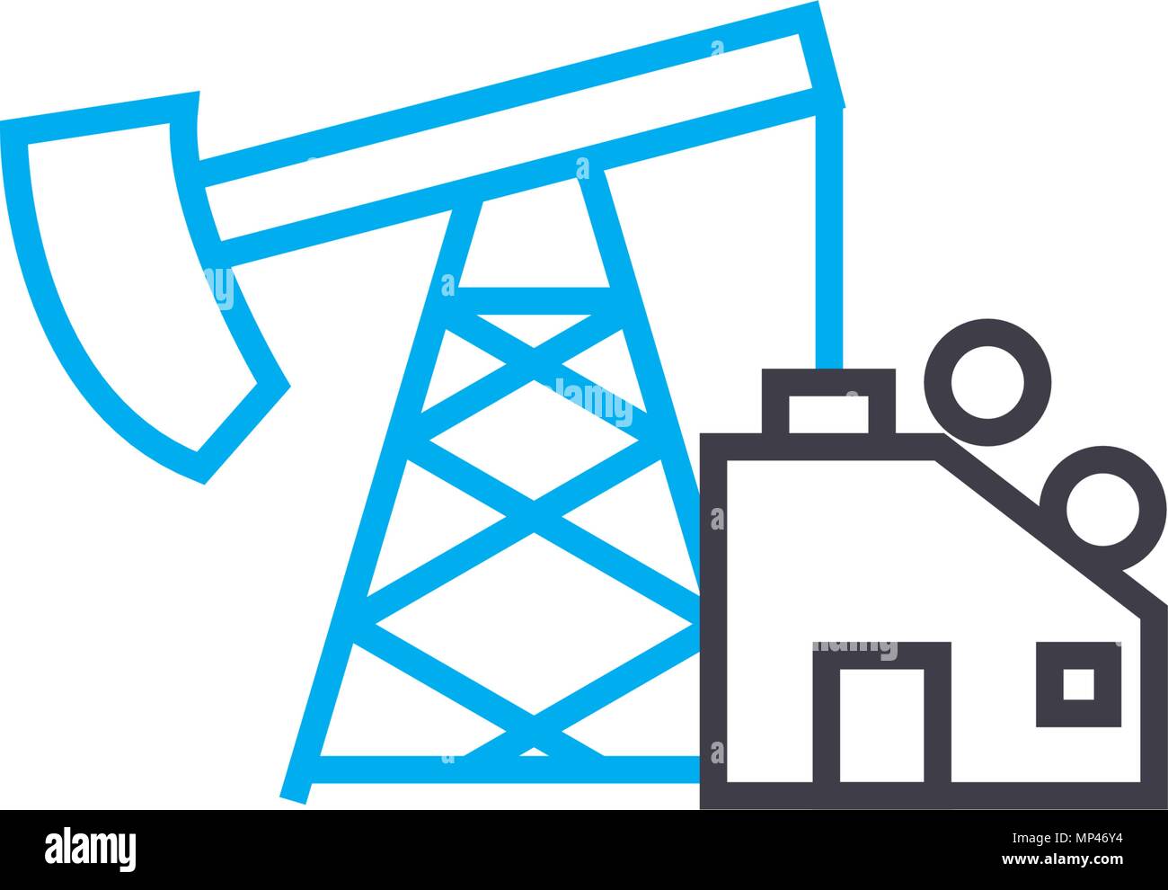 Oil production linear icon concept. Oil production line vector sign ...