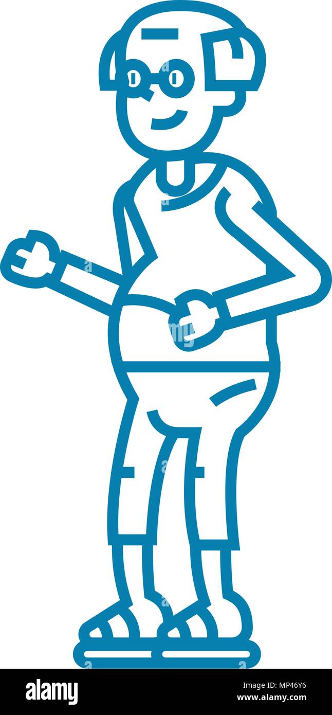 Old man linear icon concept. Old man line vector sign, symbol ...