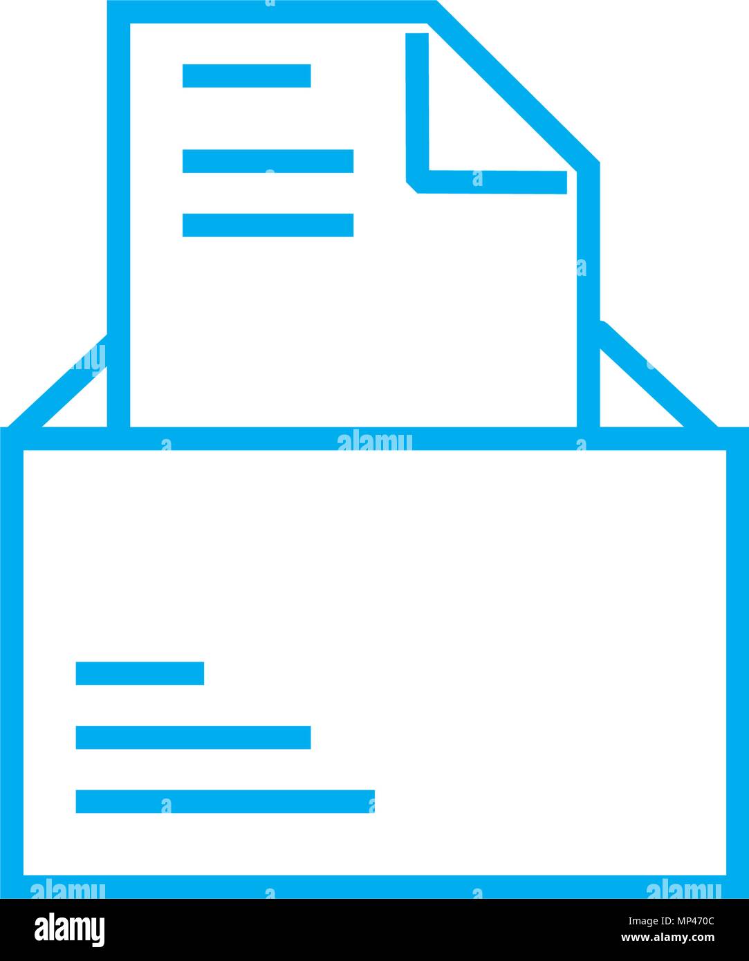 Opening a letter linear icon concept. Opening a letter line vector sign ...