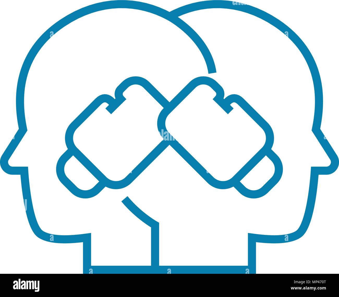 Opposite opinion linear icon concept. Opposite opinion line vector sign ...