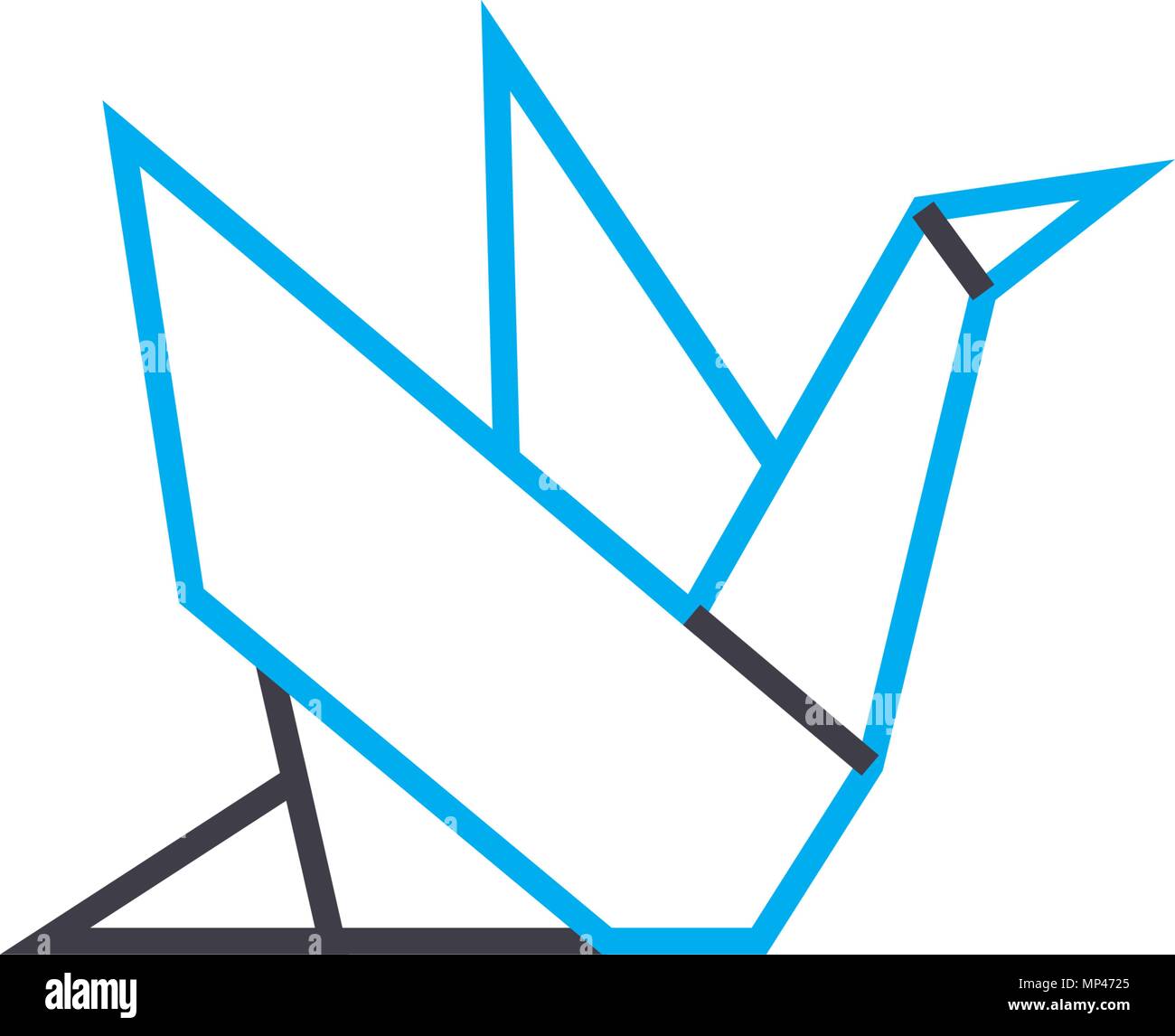 Origami linear icon concept. Origami line vector sign, symbol ...