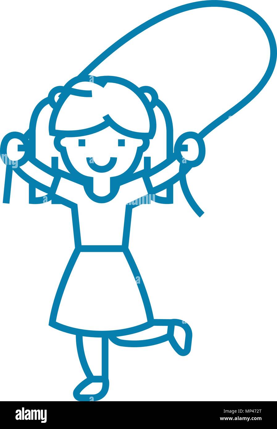 Outdoor girls games linear icon concept. Outdoor girls games line ...