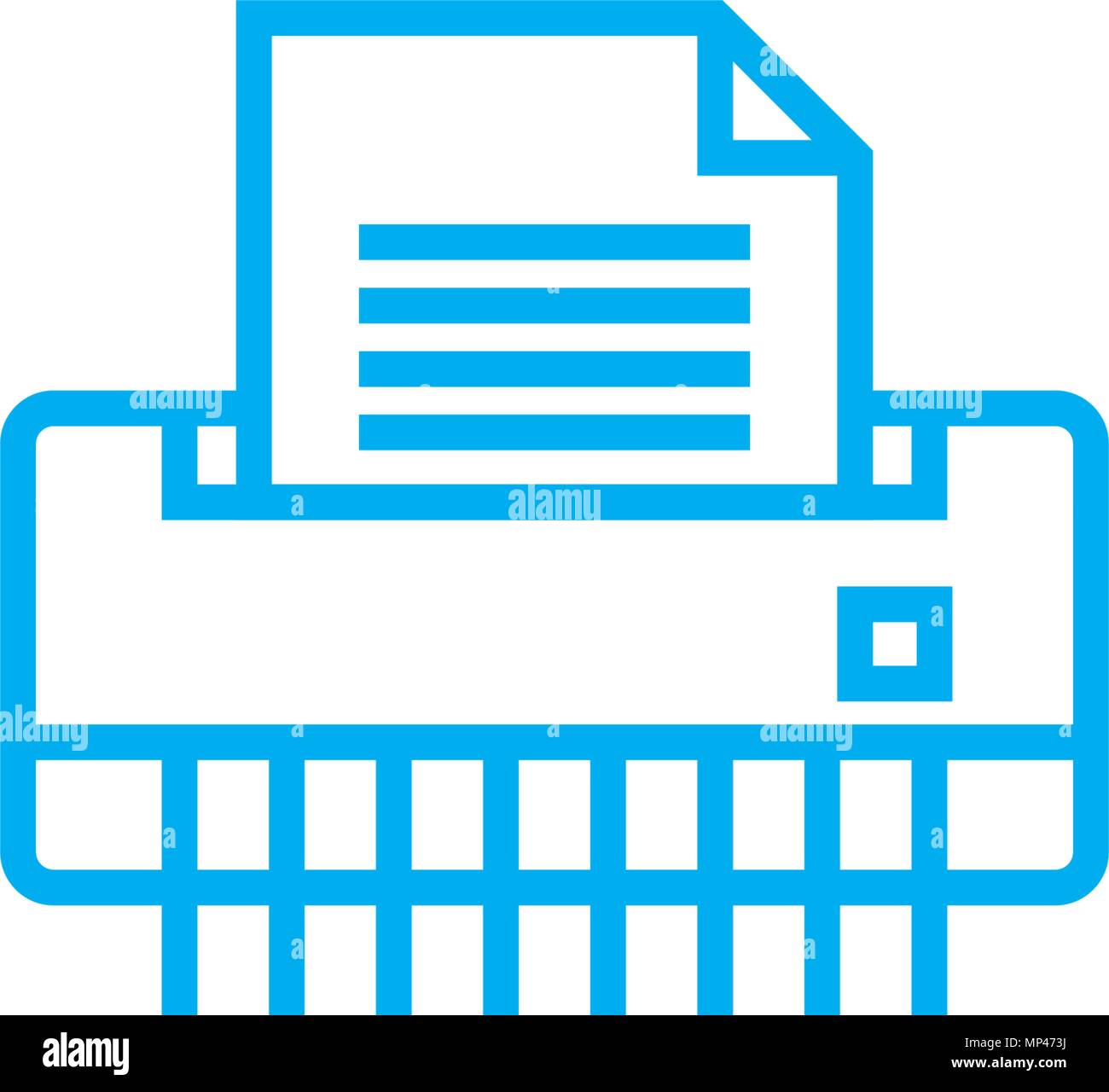 Paper shredder linear icon concept. Paper shredder line vector sign ...