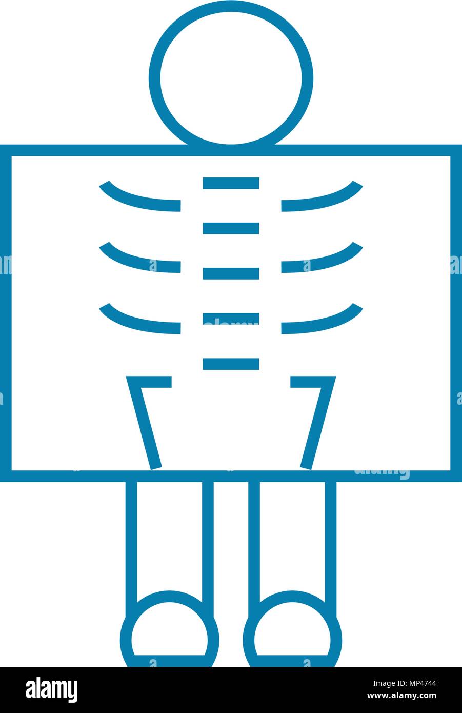 Passing x-ray linear icon concept. Passing x-ray line vector sign ...