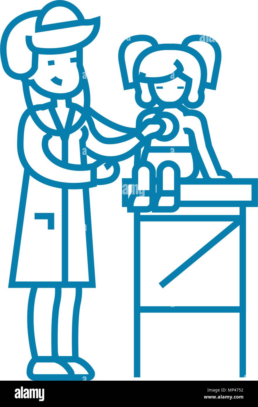 Pediatrician linear icon concept. Pediatrician line vector sign, symbol ...