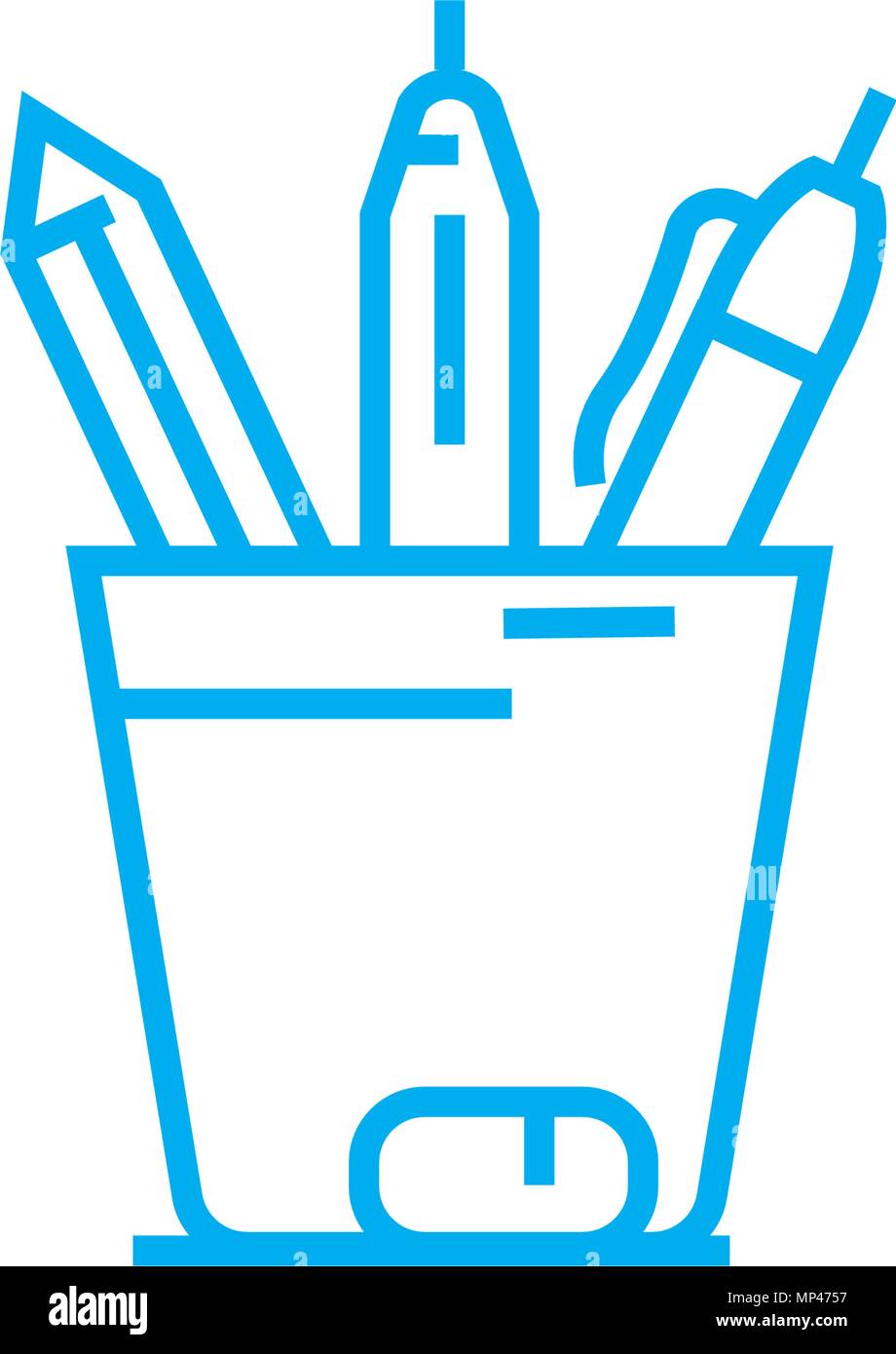 Pencil case linear icon concept. Pencil case line vector sign, symbol ...