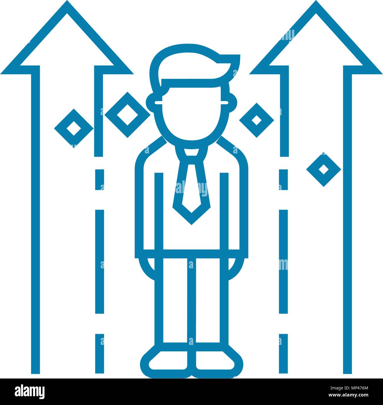 Personal growth system linear icon concept. Personal growth system line ...