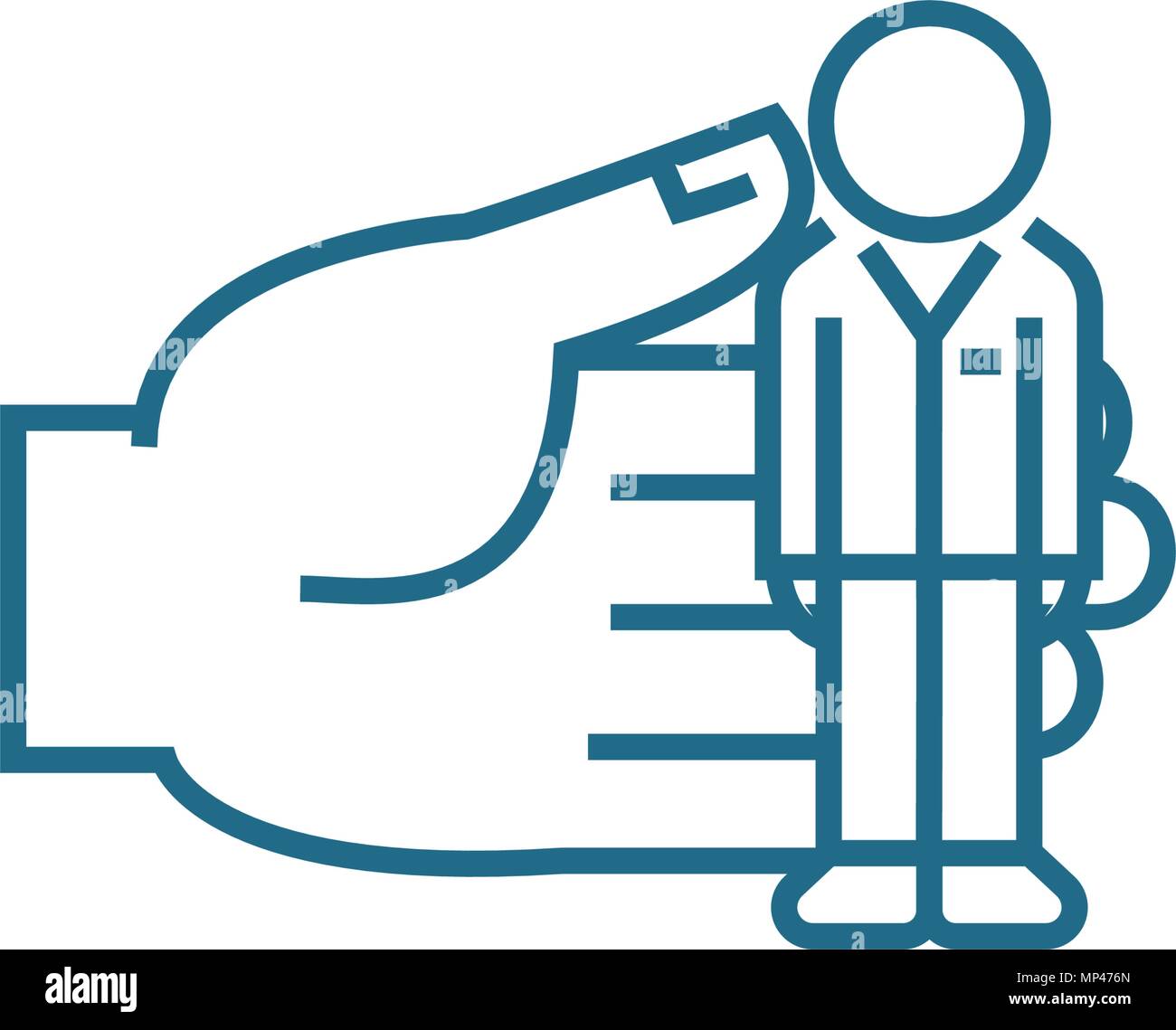 Personnel management linear icon concept. Personnel management line ...