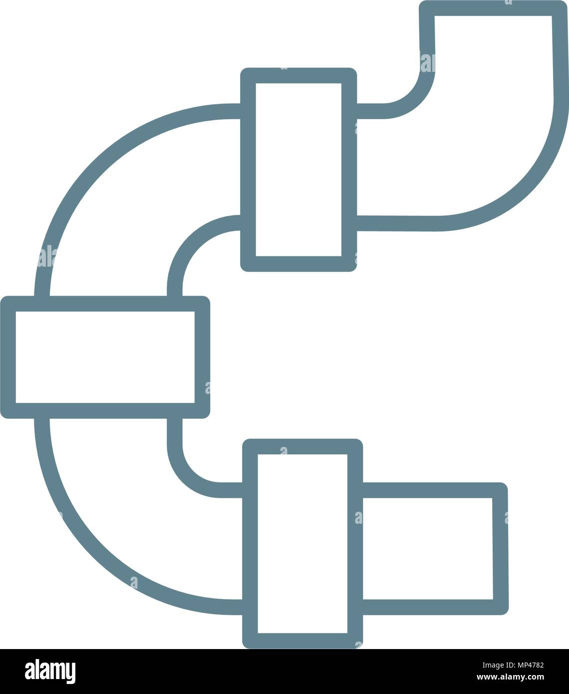 Pipe connection linear icon concept. Pipe connection line vector sign ...