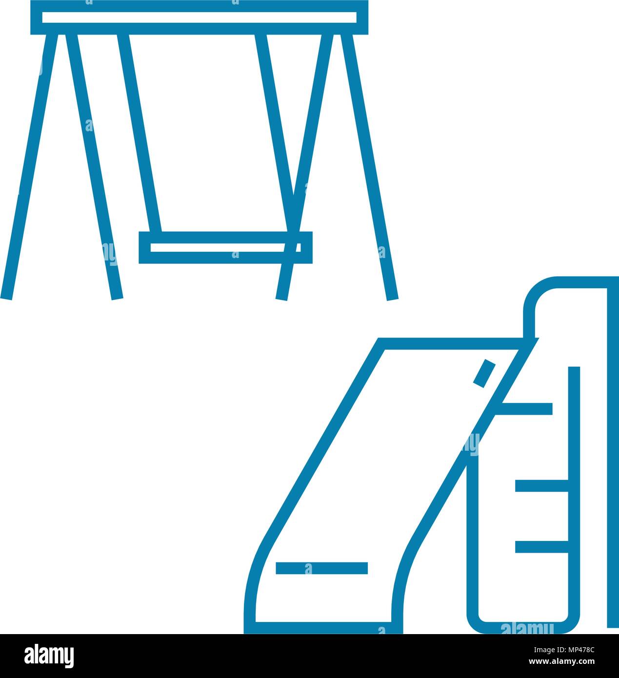 Playground linear icon concept. Playground line vector sign, symbol ...