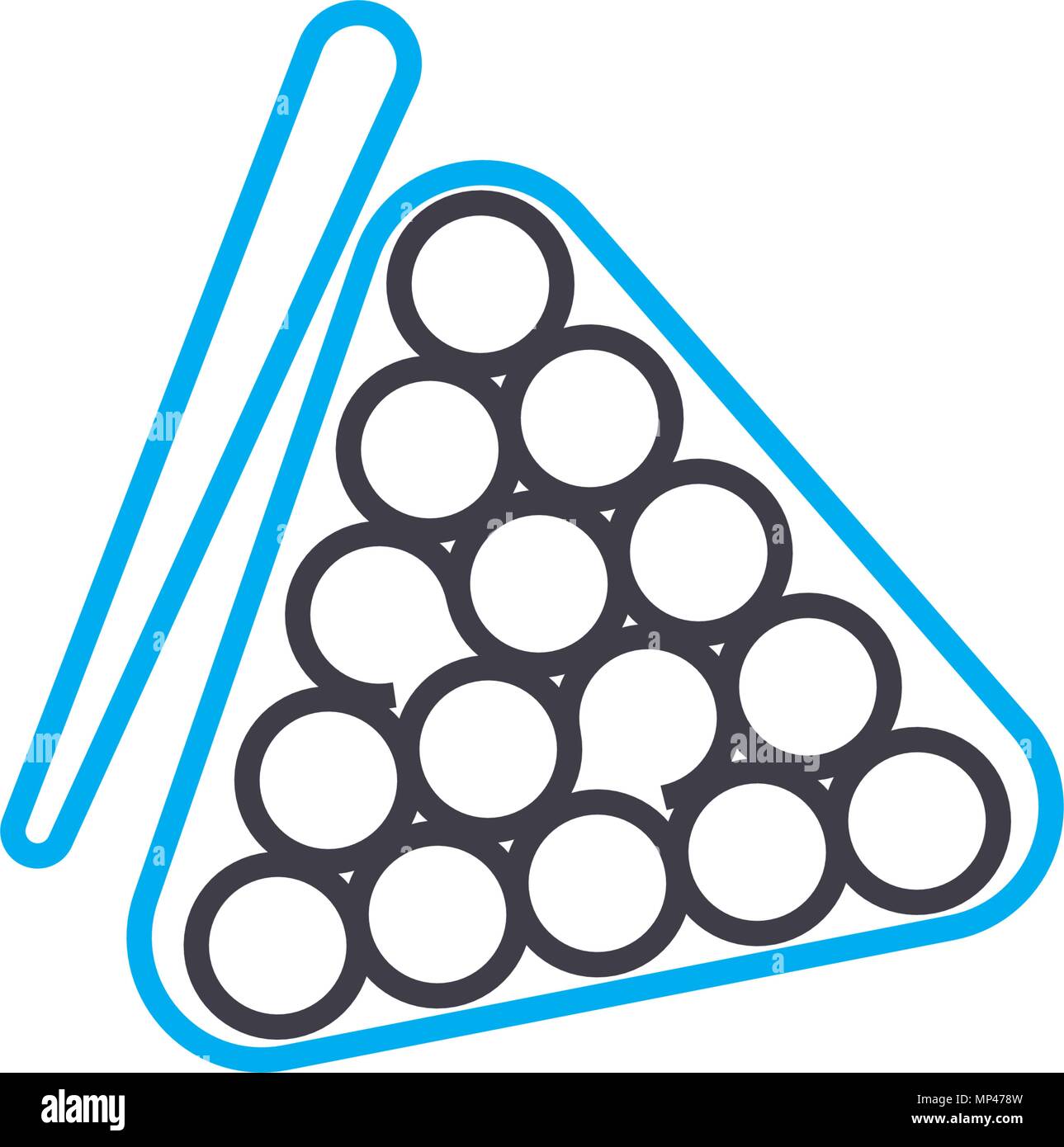 Playing billiards linear icon concept. Playing billiards line vector ...