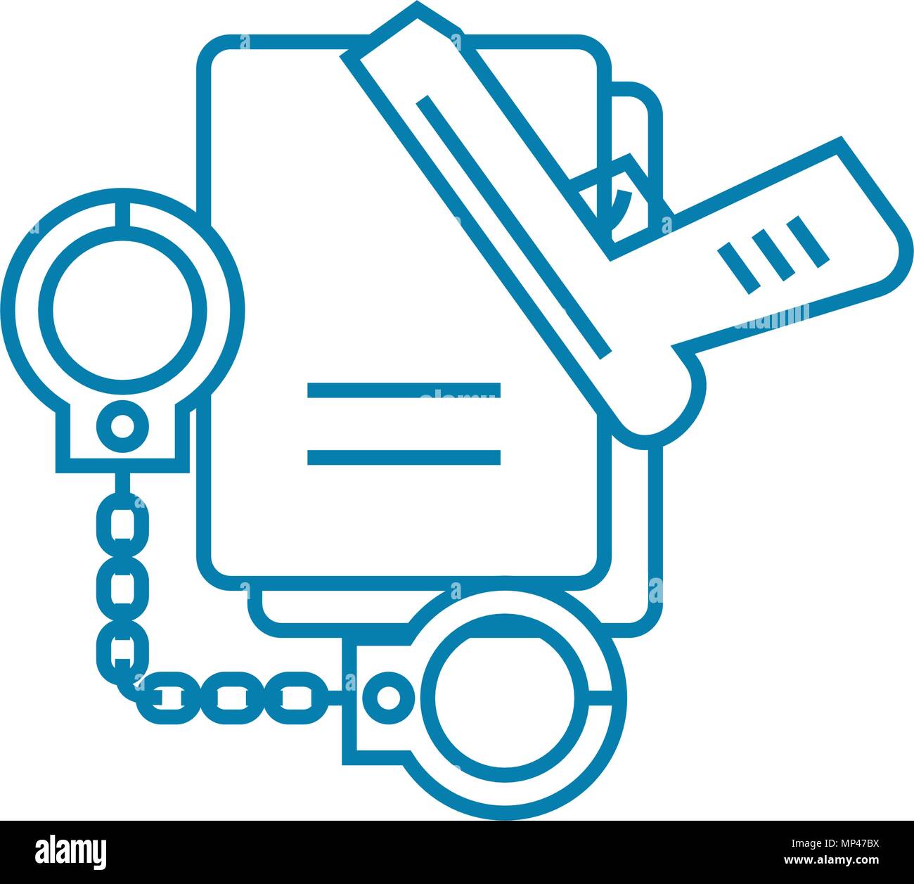 Police equipment linear icon concept. Police equipment line vector sign ...