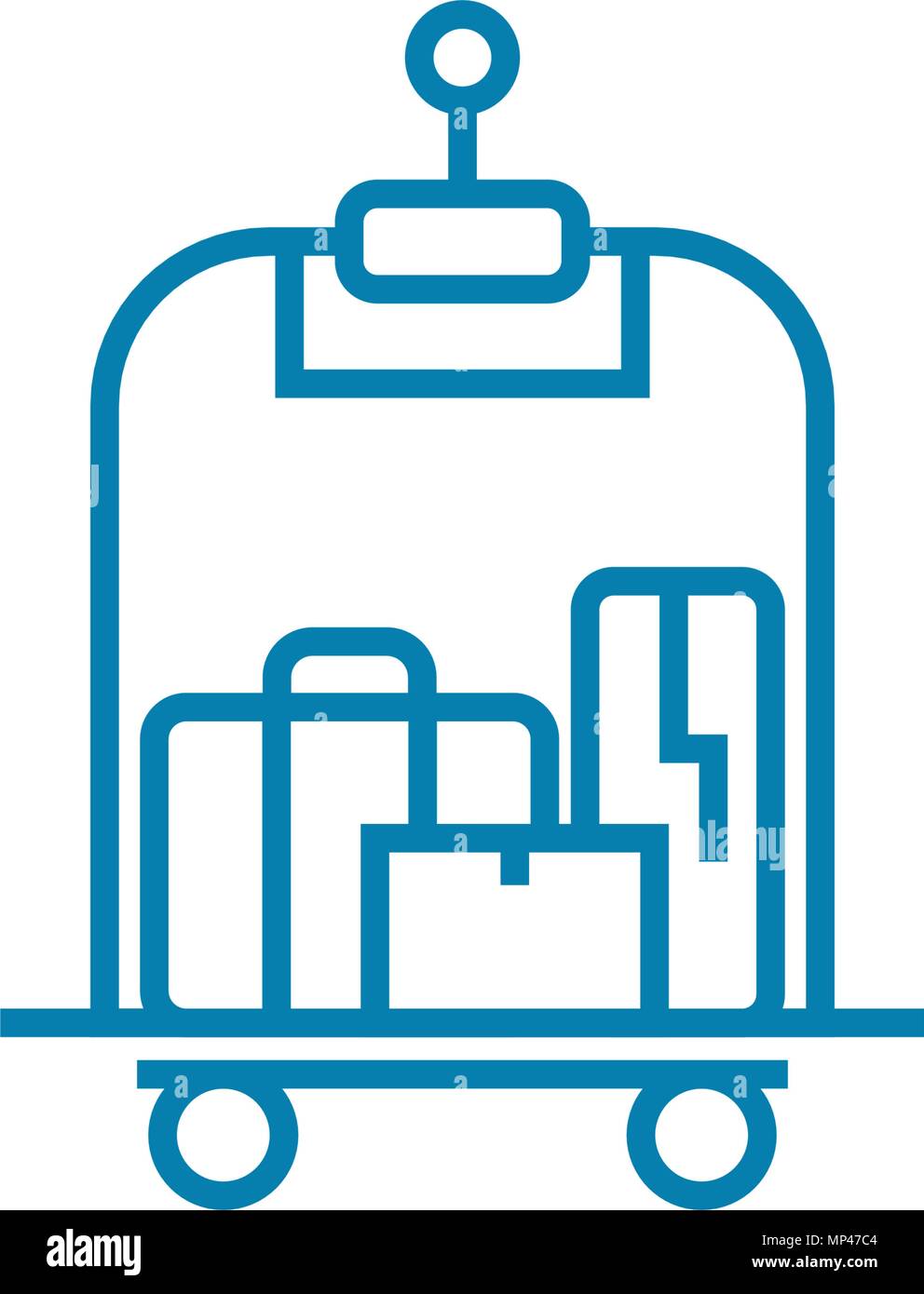 Porter services linear icon concept. Porter services line vector sign ...