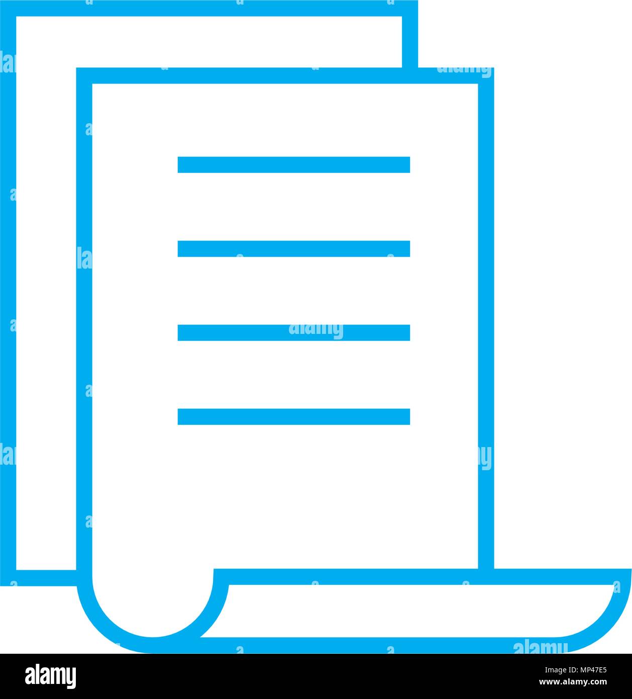 Printed documents linear icon concept. Printed documents line vector ...
