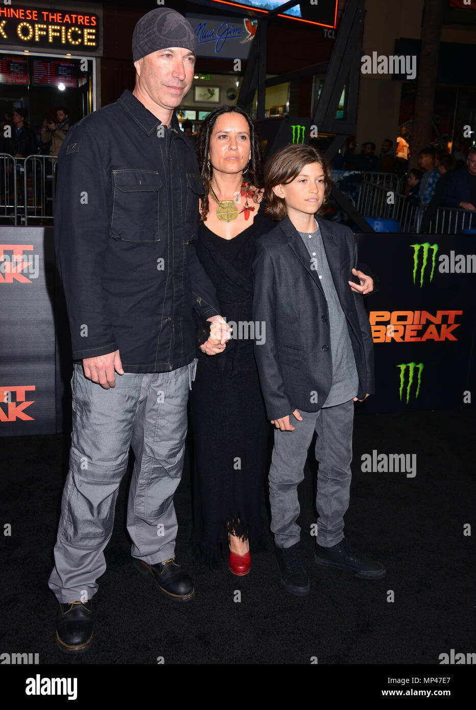 Ericson Core and family at the Point Break Premiere at the TCL Chinese ...