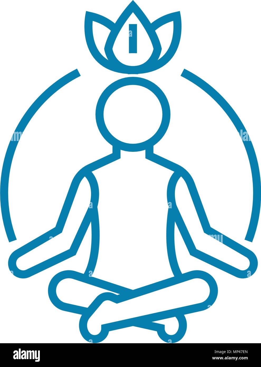 Process of meditation linear icon concept. Process of meditation line ...