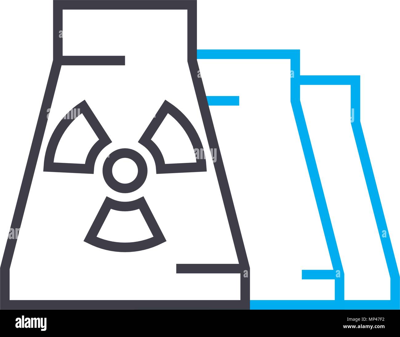 Production of radioactive substances linear icon concept. Production of ...