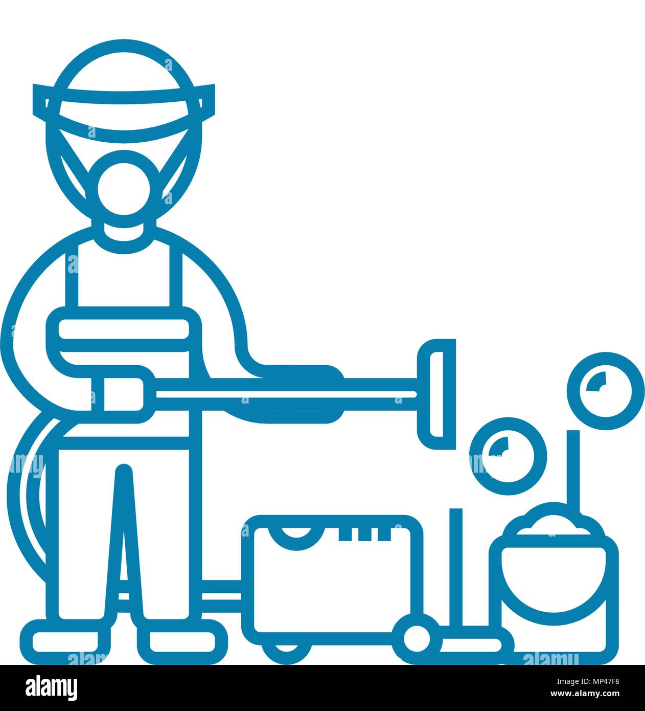 Professional cleaning linear icon concept. Professional cleaning line ...