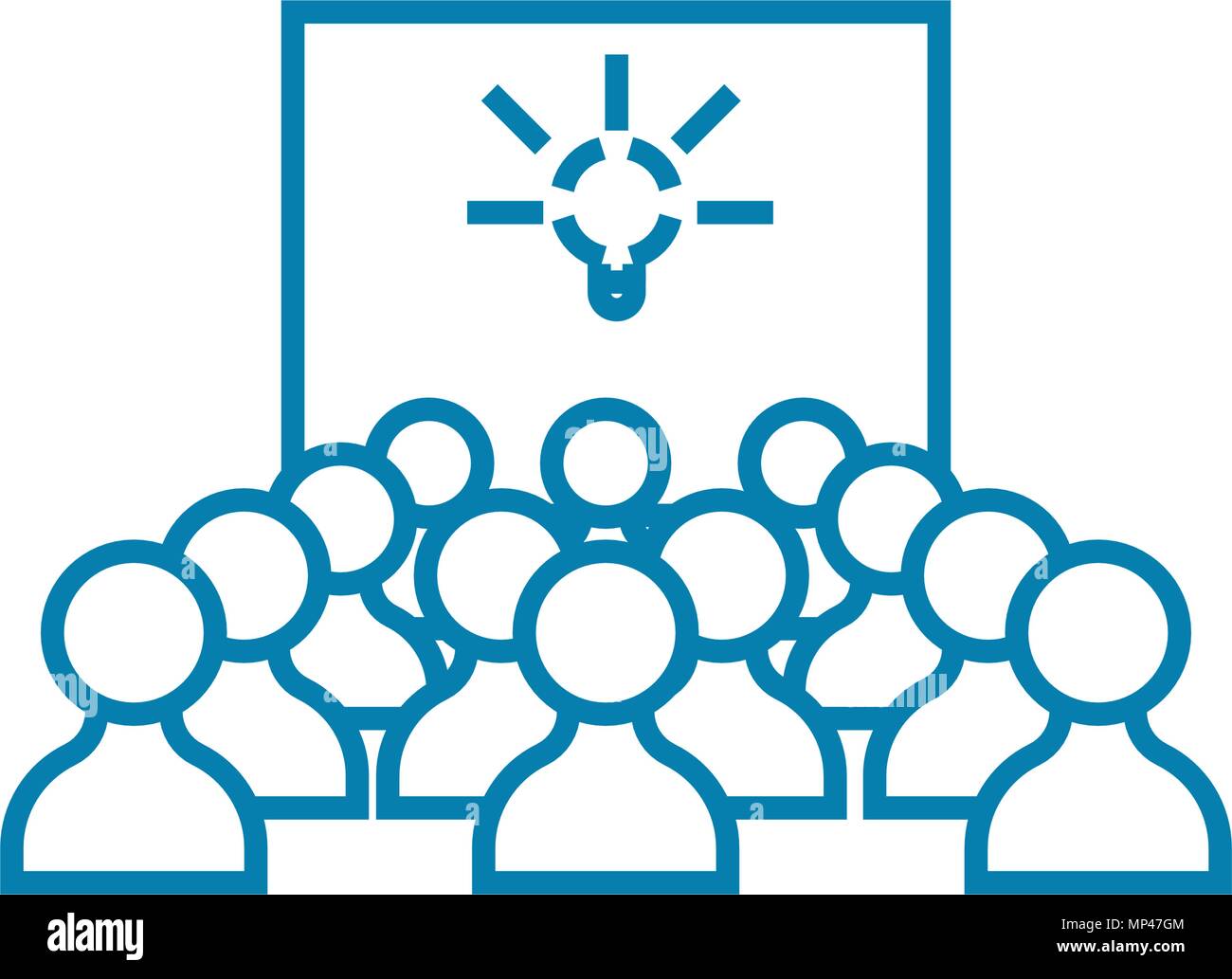 Project presentation linear icon concept. Project presentation line ...