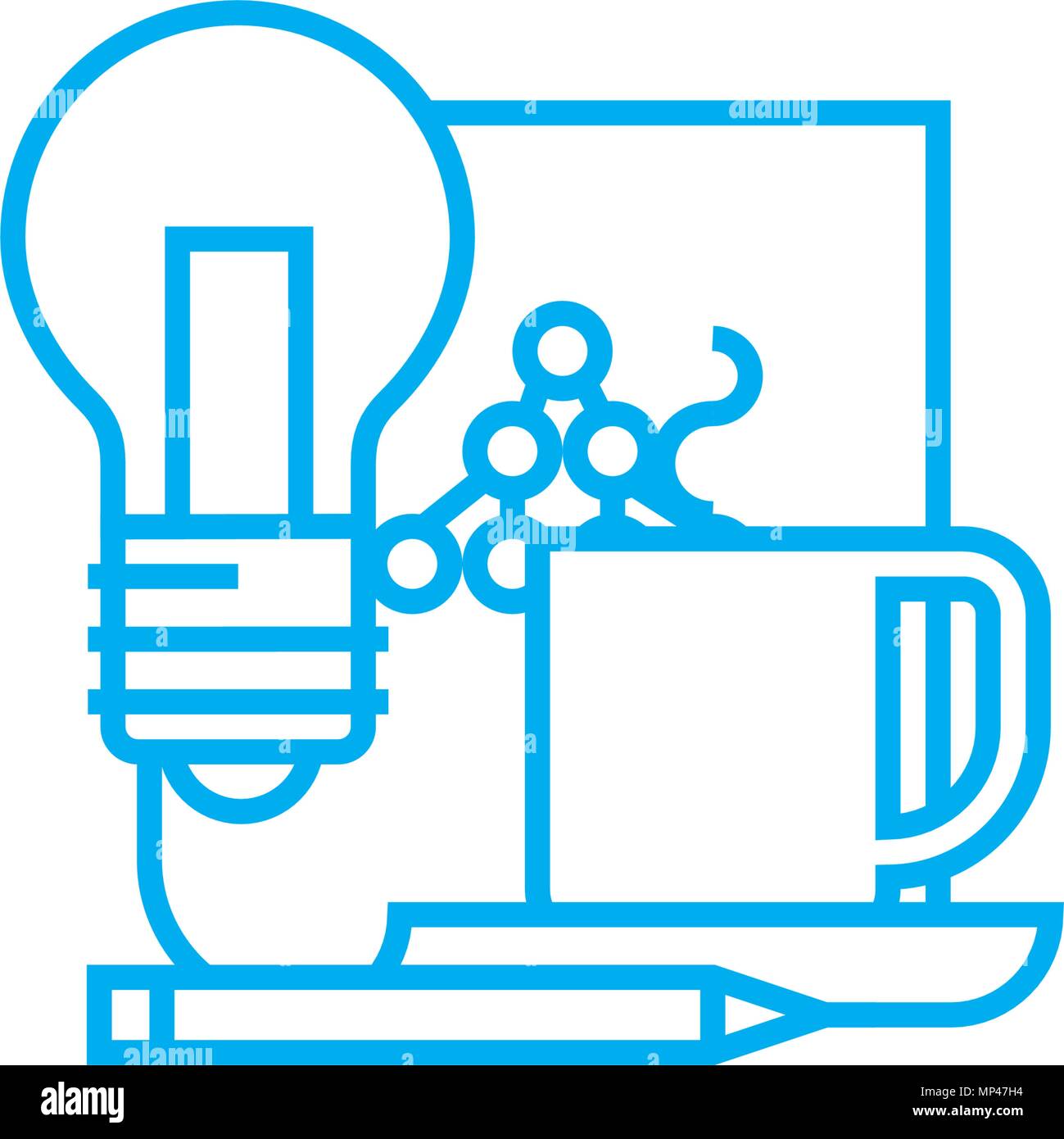 Project work linear icon concept. Project work line vector sign, symbol ...