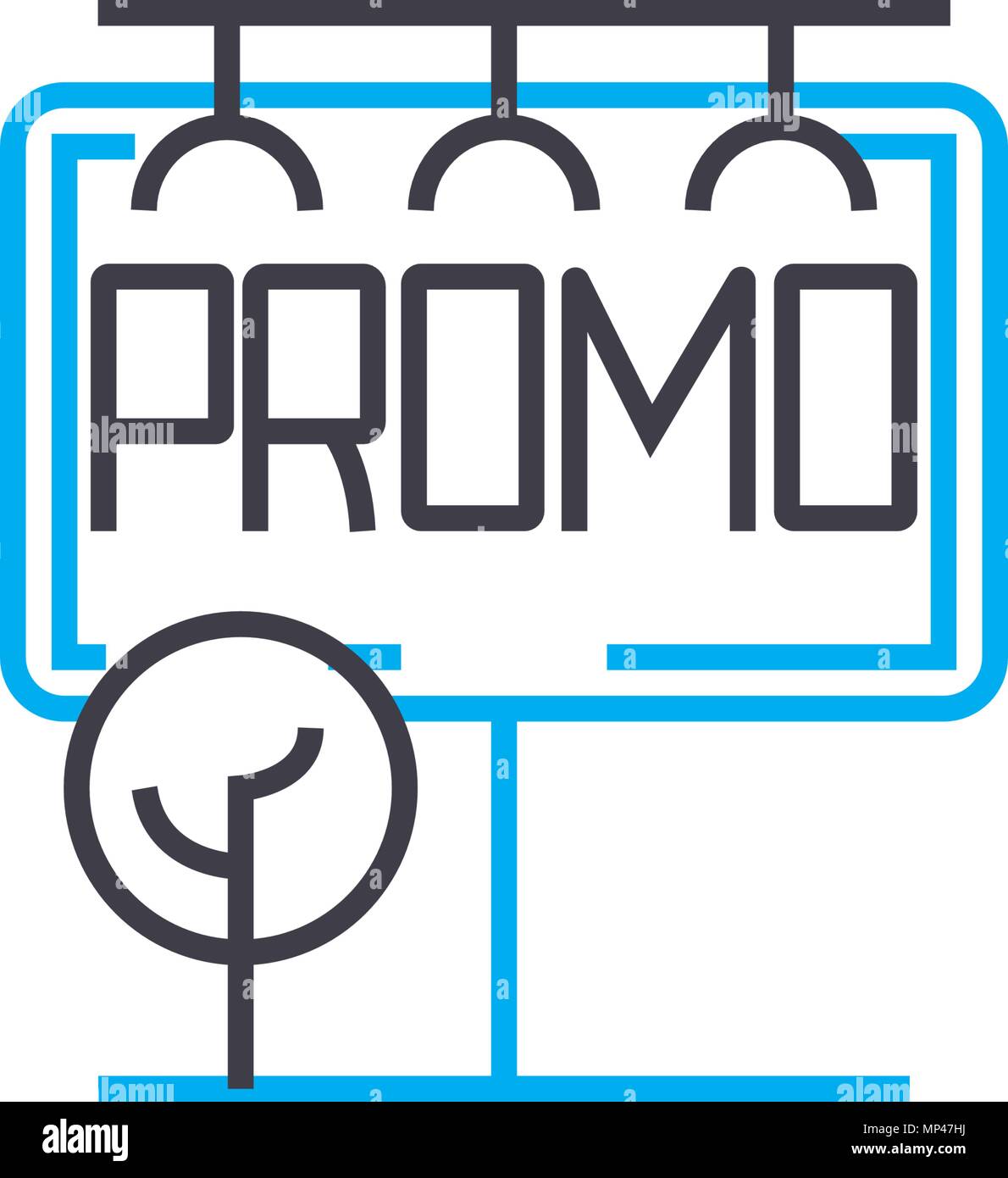 Promotional compaign linear icon concept. Promotional compaign line ...