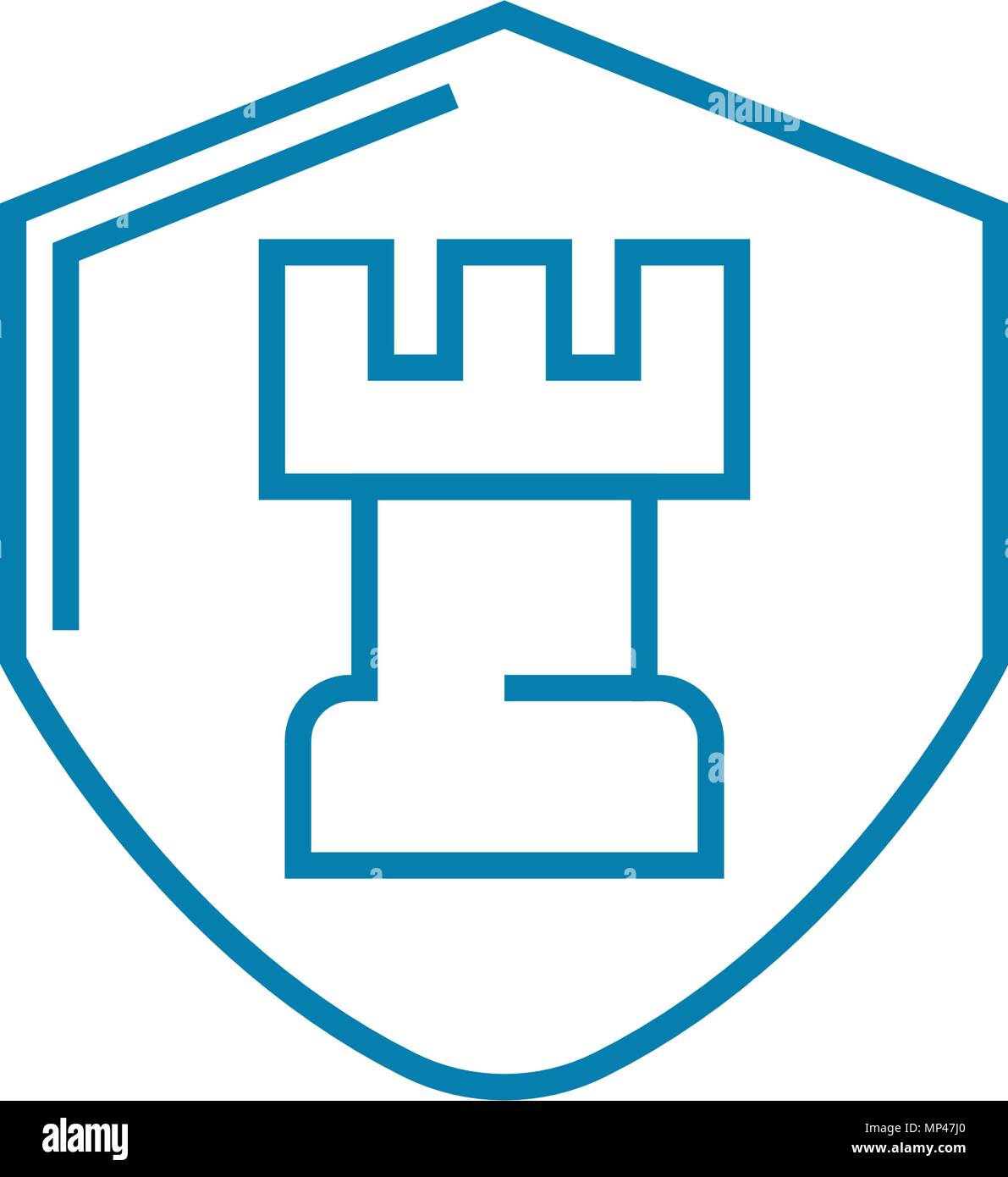 Protection systems development linear icon concept. Protection systems ...