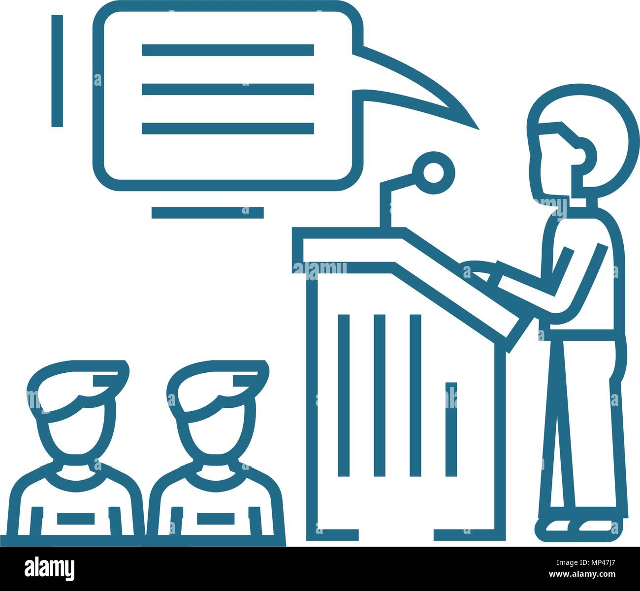 Public appeal linear icon concept. Public appeal line vector sign ...