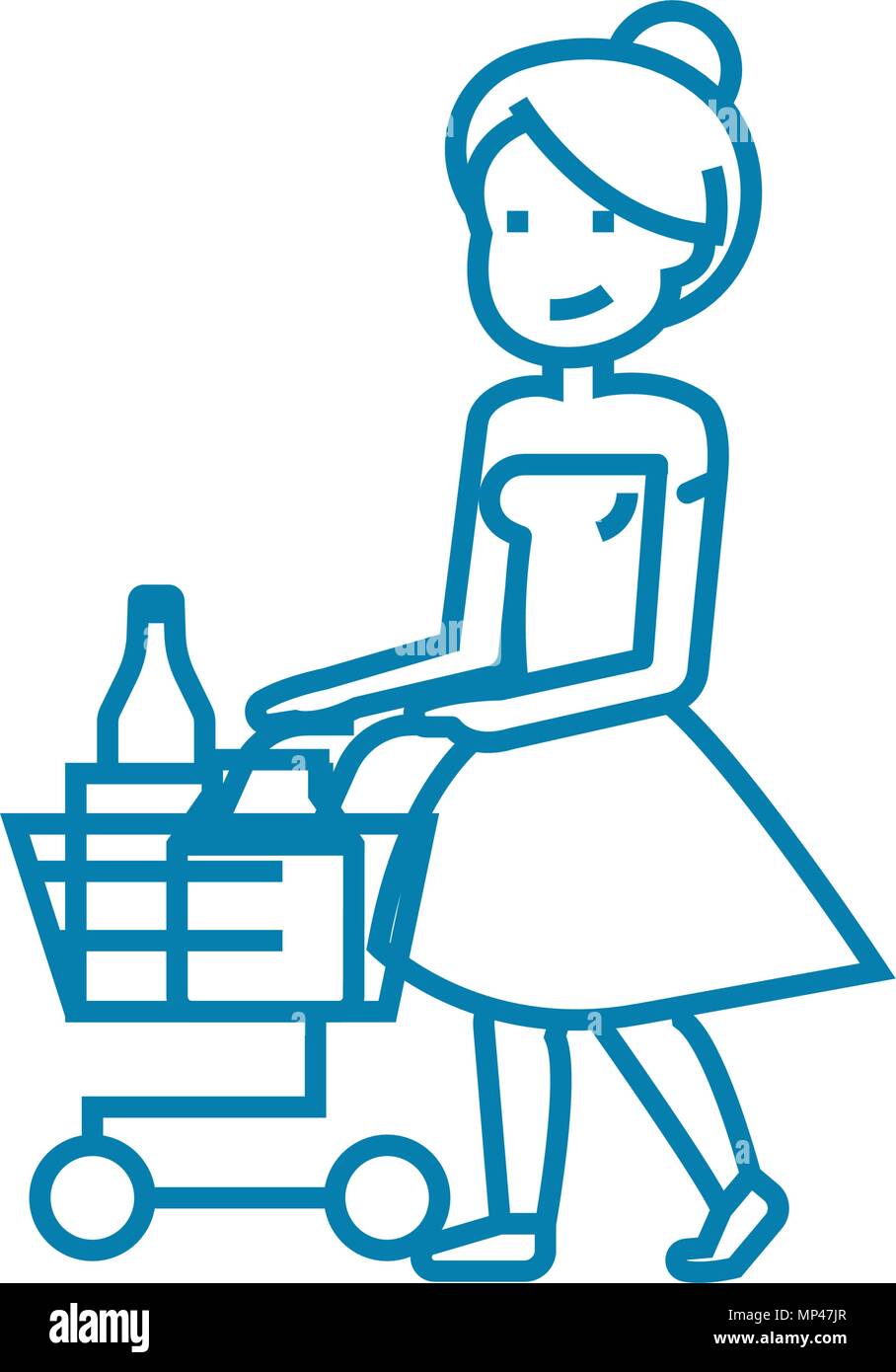 Purchase of products linear icon concept. Purchase of products line ...