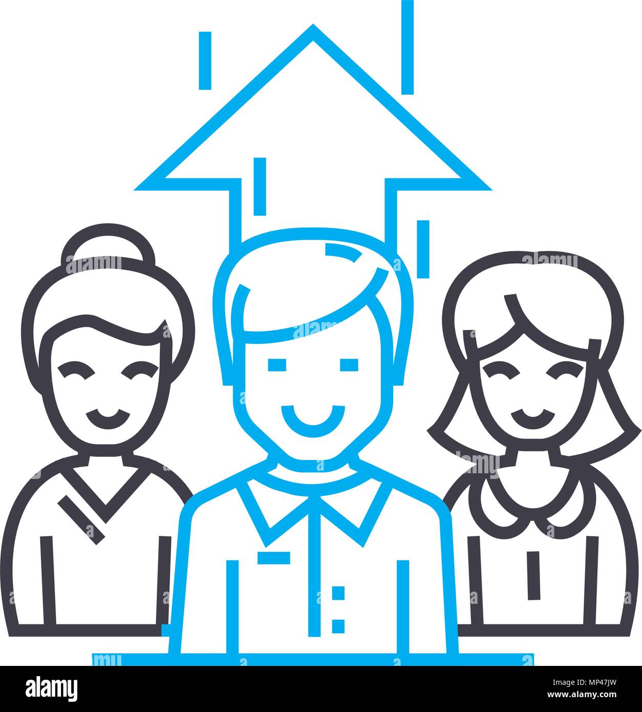 Pursuit of career growth linear icon concept. Pursuit of career growth ...