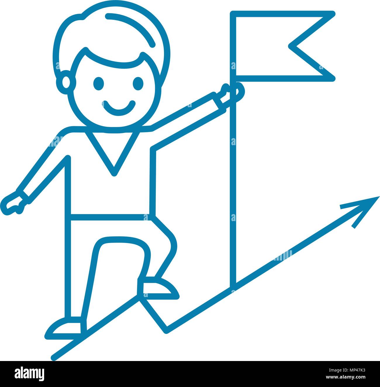 Pursuit of success linear icon concept. Pursuit of success line vector ...