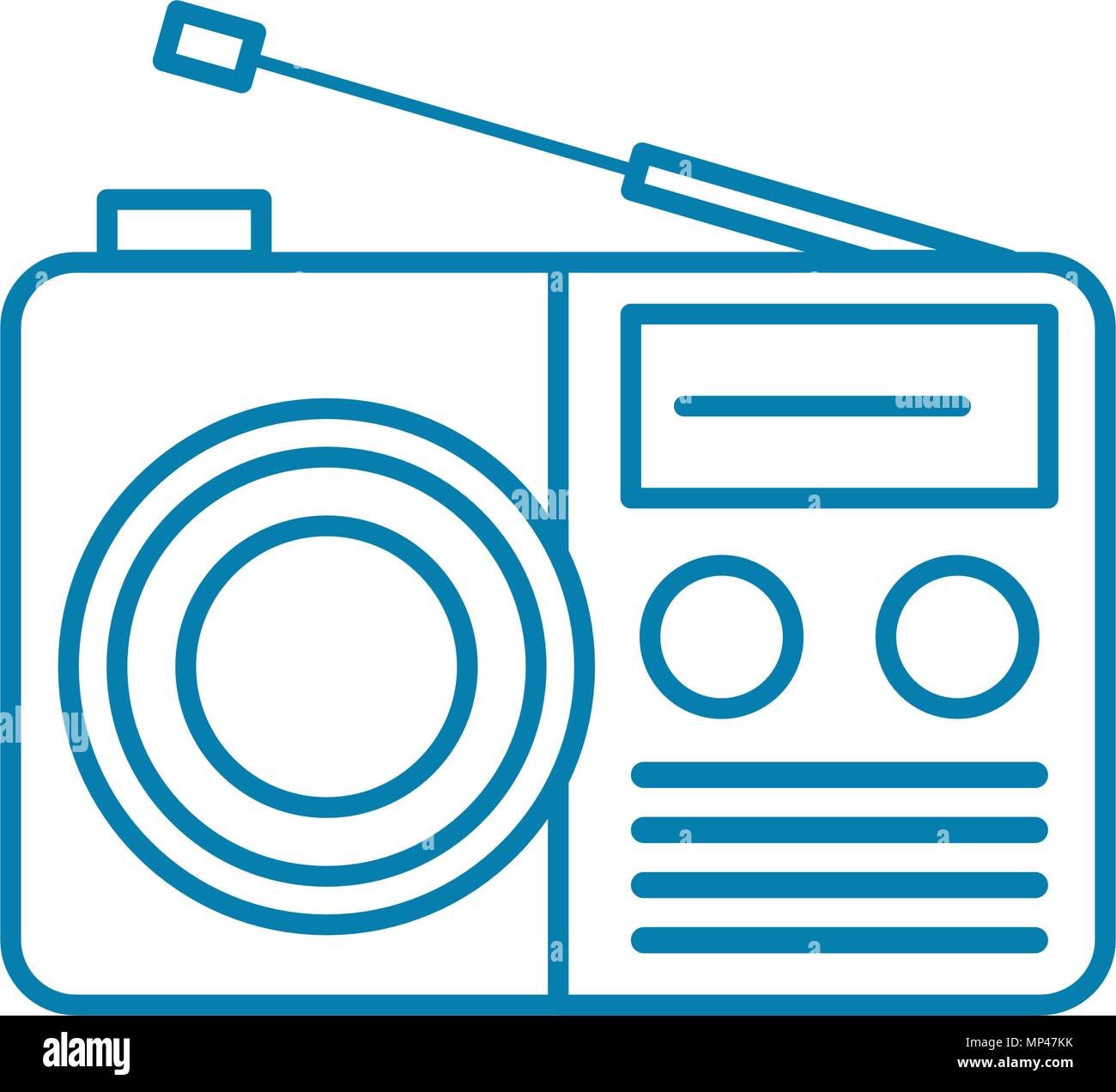 Radio set linear icon concept. Radio set line vector sign, symbol ...
